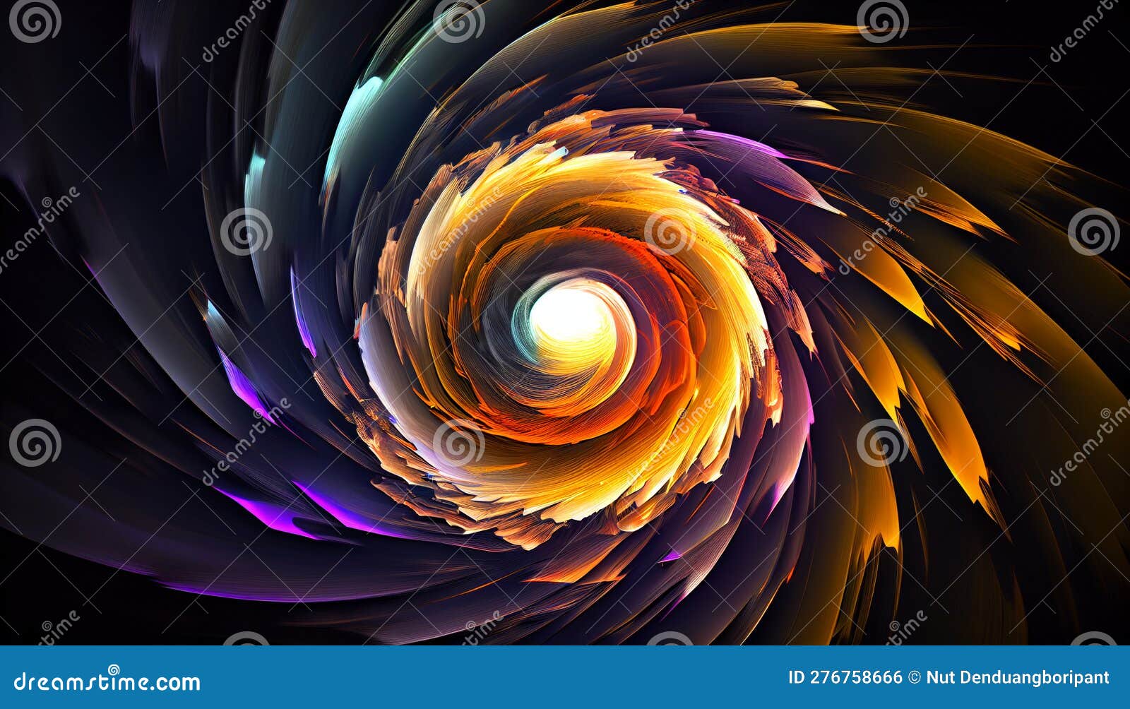 Generative AI, Luminous Vortex: a Whirlwind of Color in an Abstract Wallpaper Stock Illustration ...