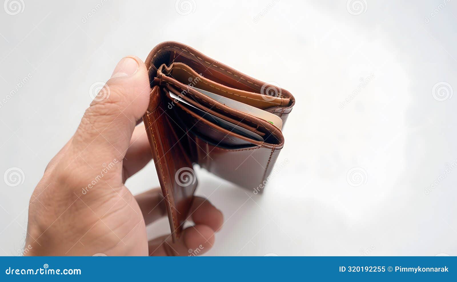 Generative AI Man Hand Open An Almost Empty Wallet That Leaves Only ...