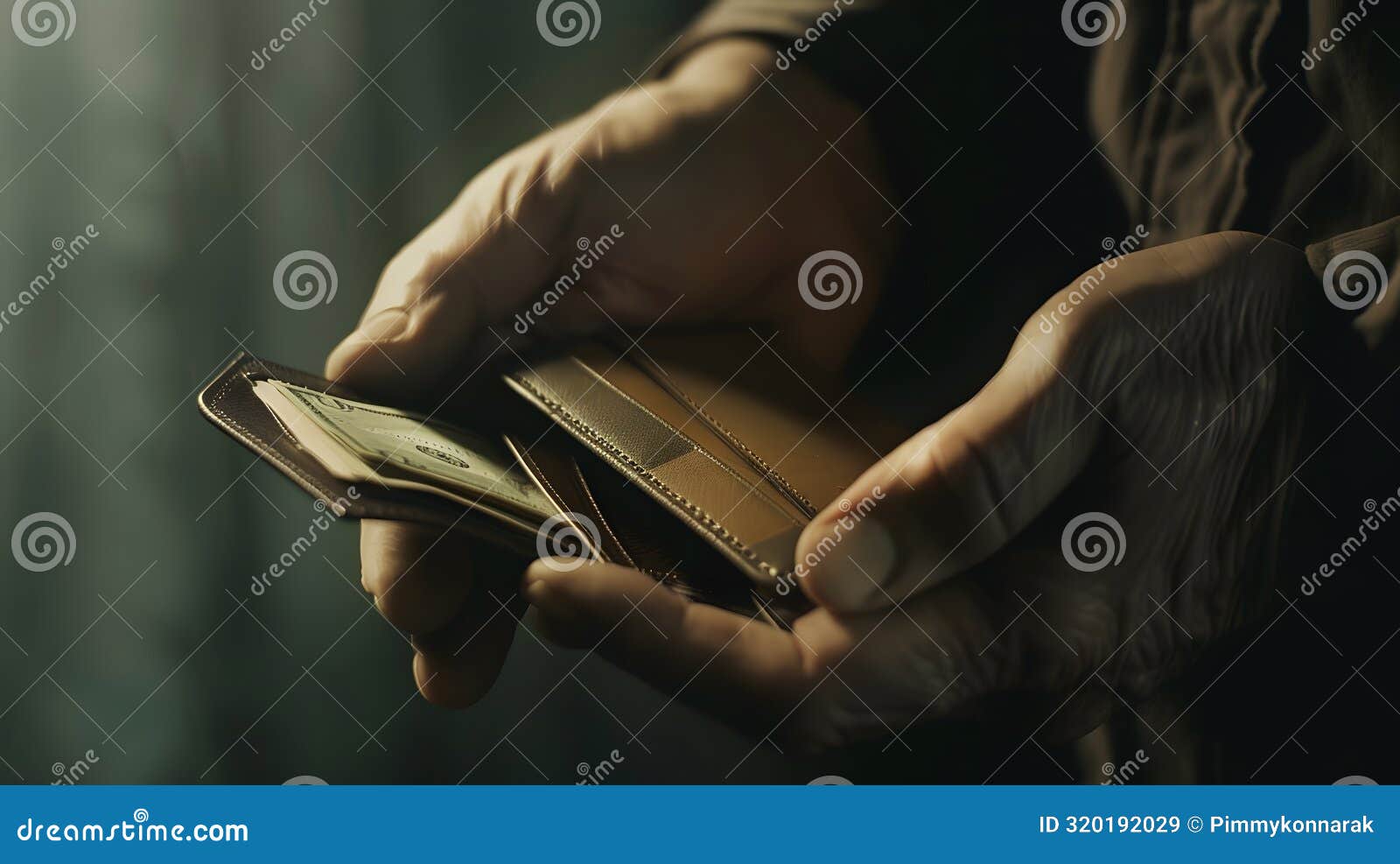 Generative AI a Man Opened and Holds an Empty Wallet in His Hands ...