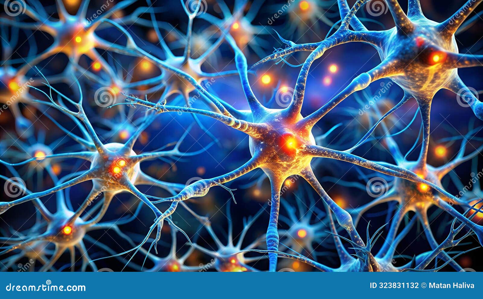 A Microscopic Image of Astrocytes Stock Illustration - Illustration of ...