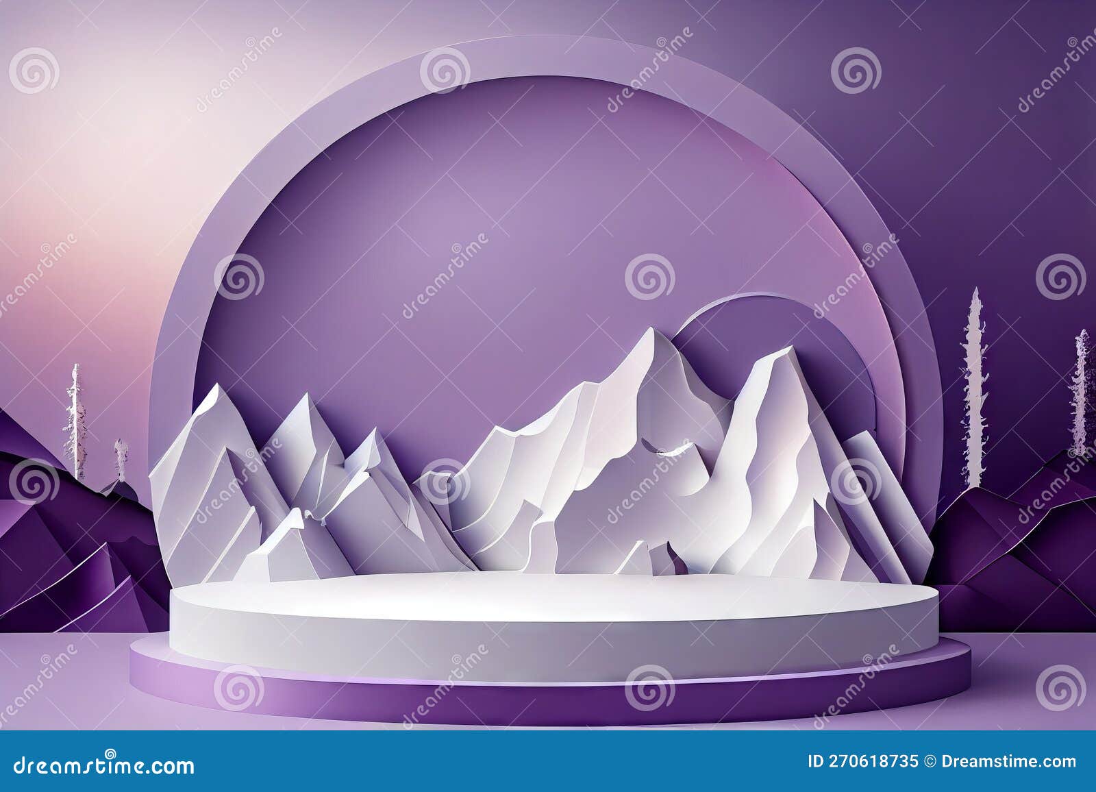 Generative AI of Minimal Product Display Podium with Winter Landscape ...