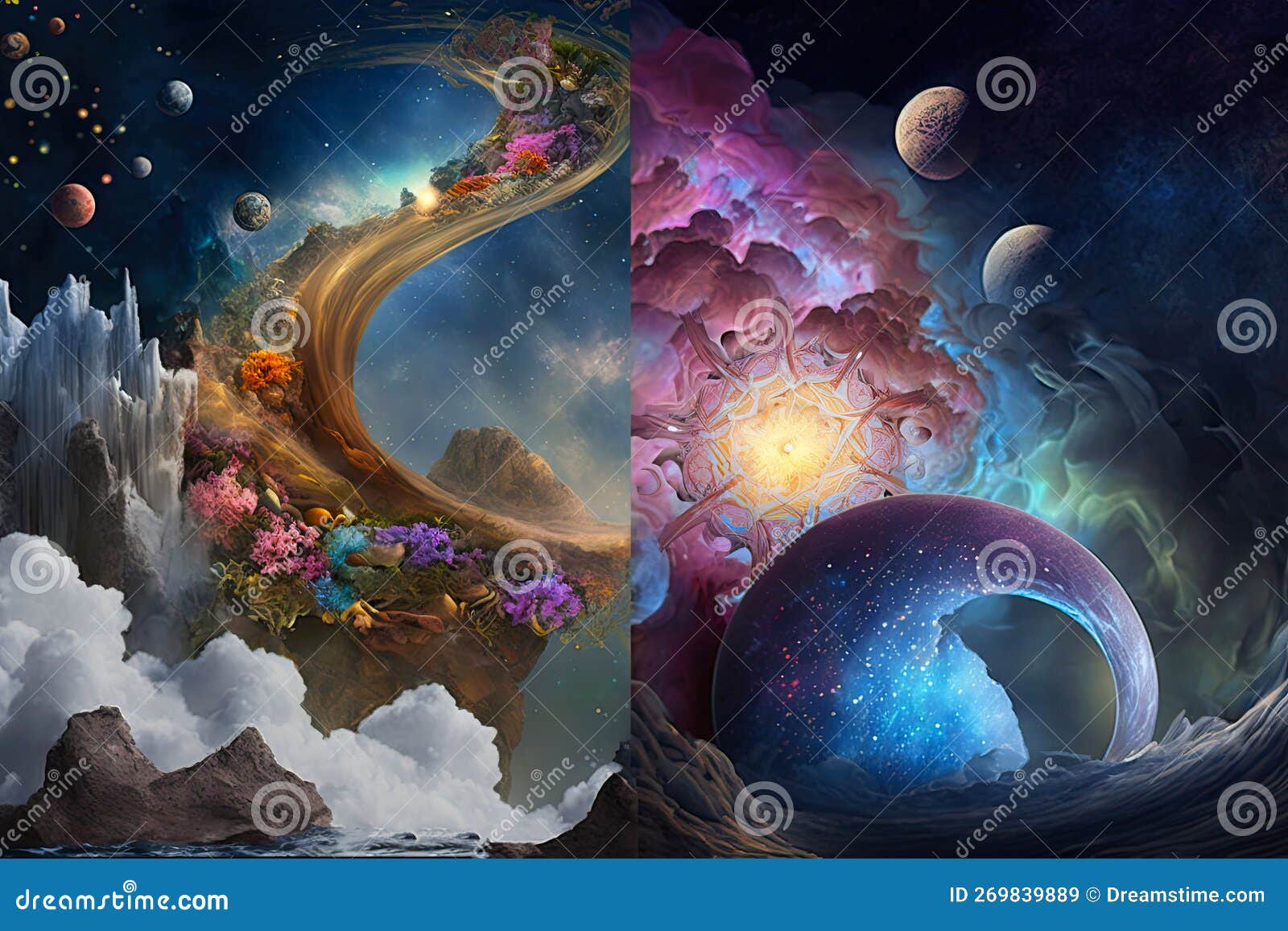 Imaginary Fantastic Metropolis In The Clouds AI Generated Stock Photo ...