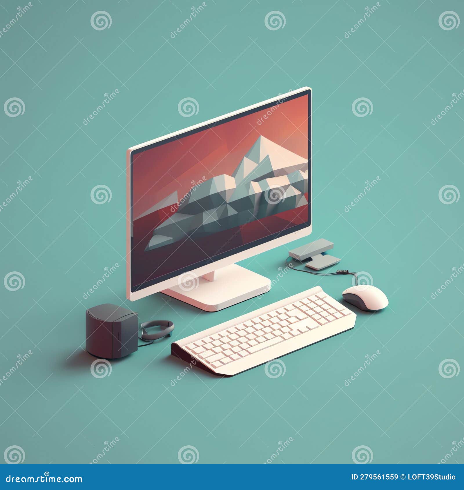 Generative AI Mock Up Desktop Computer- Stock Illustration ... Generative AI Mock Up Desktop Computer- Stock Illustration ...