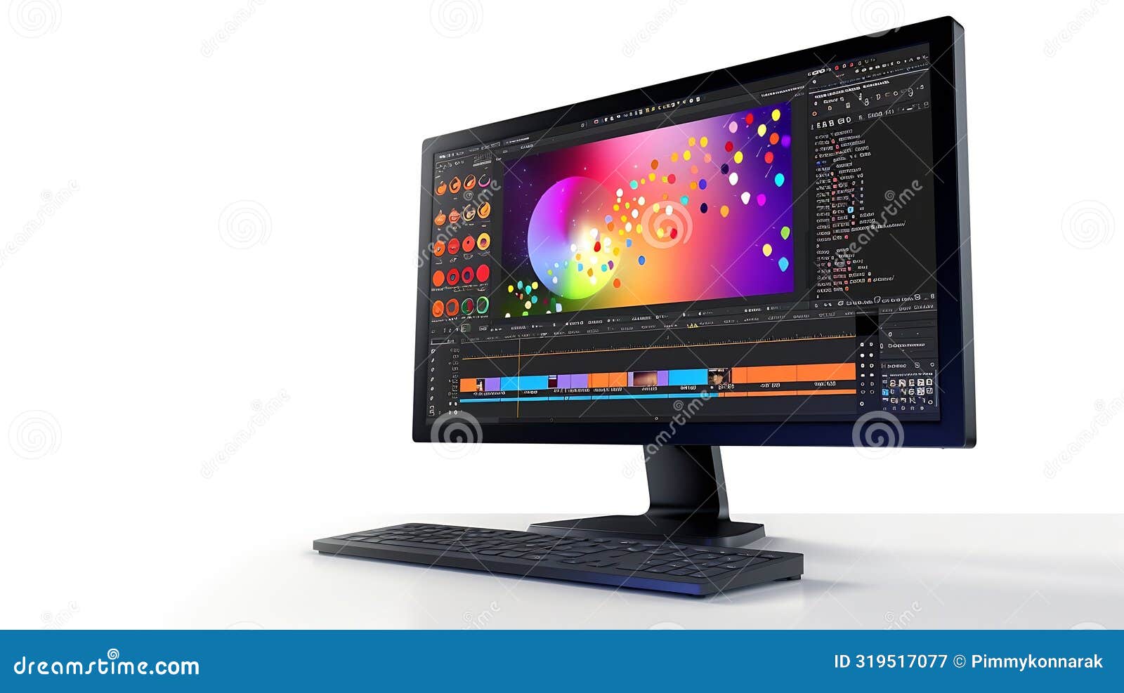 Generative AI Modern Computer with Graphic Editor Software on Screen ...