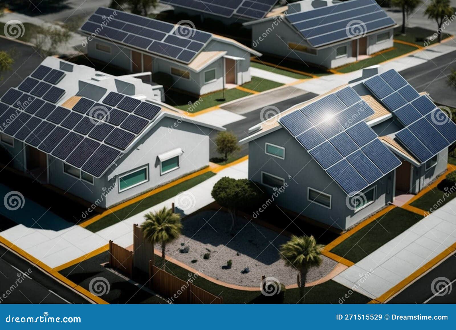 Generative AI. Modern Solar Farm Panoramic at Sunset on a Summers Day ...