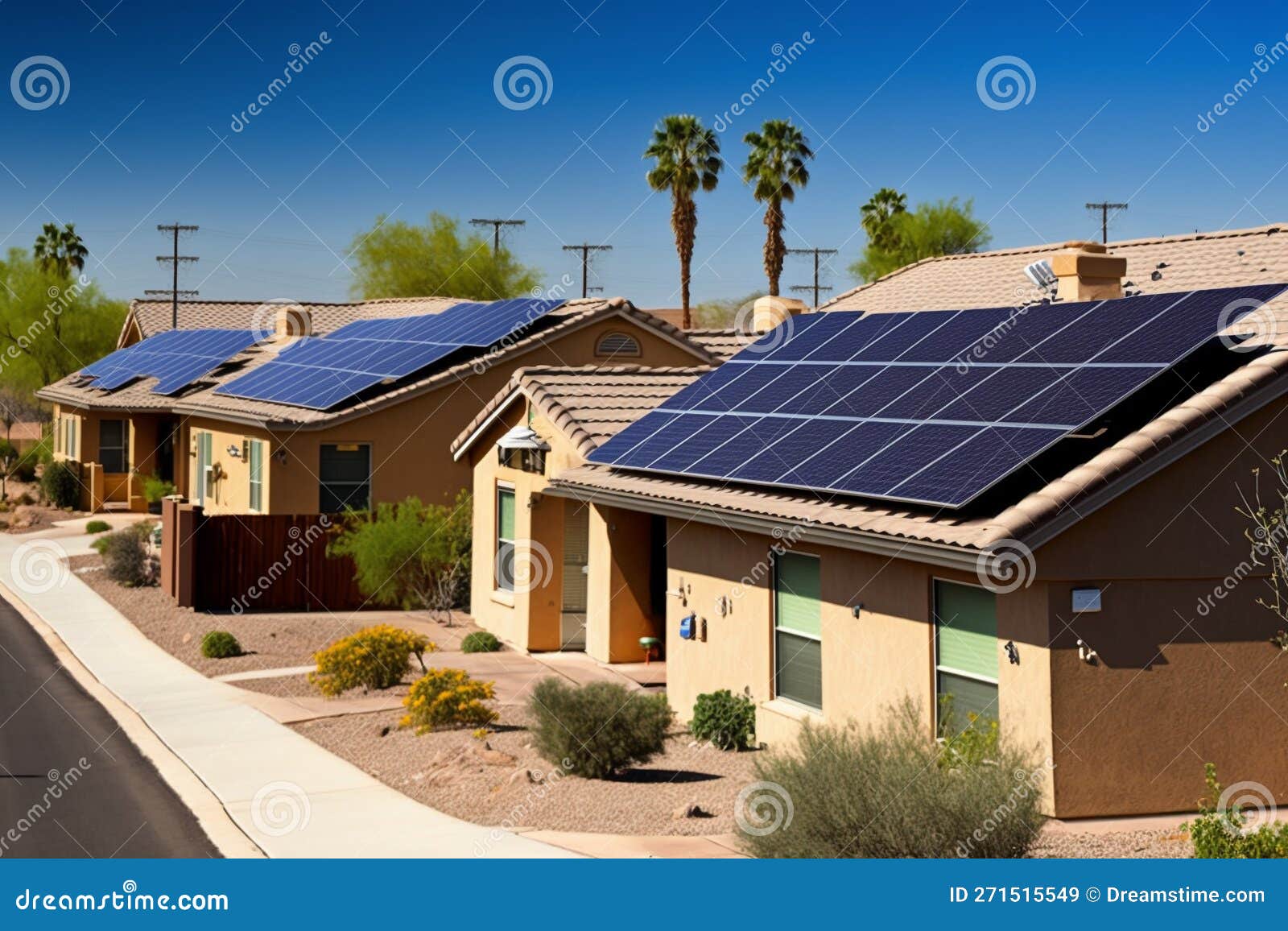 Generative AI. Modern Solar Farm Panoramic at Sunset on a Summers Day ...