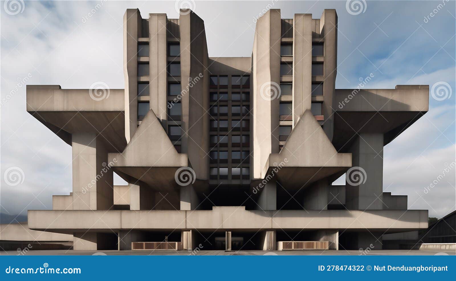 Generative AI, Monumental Brutalism: a Towering Presence Stock ...