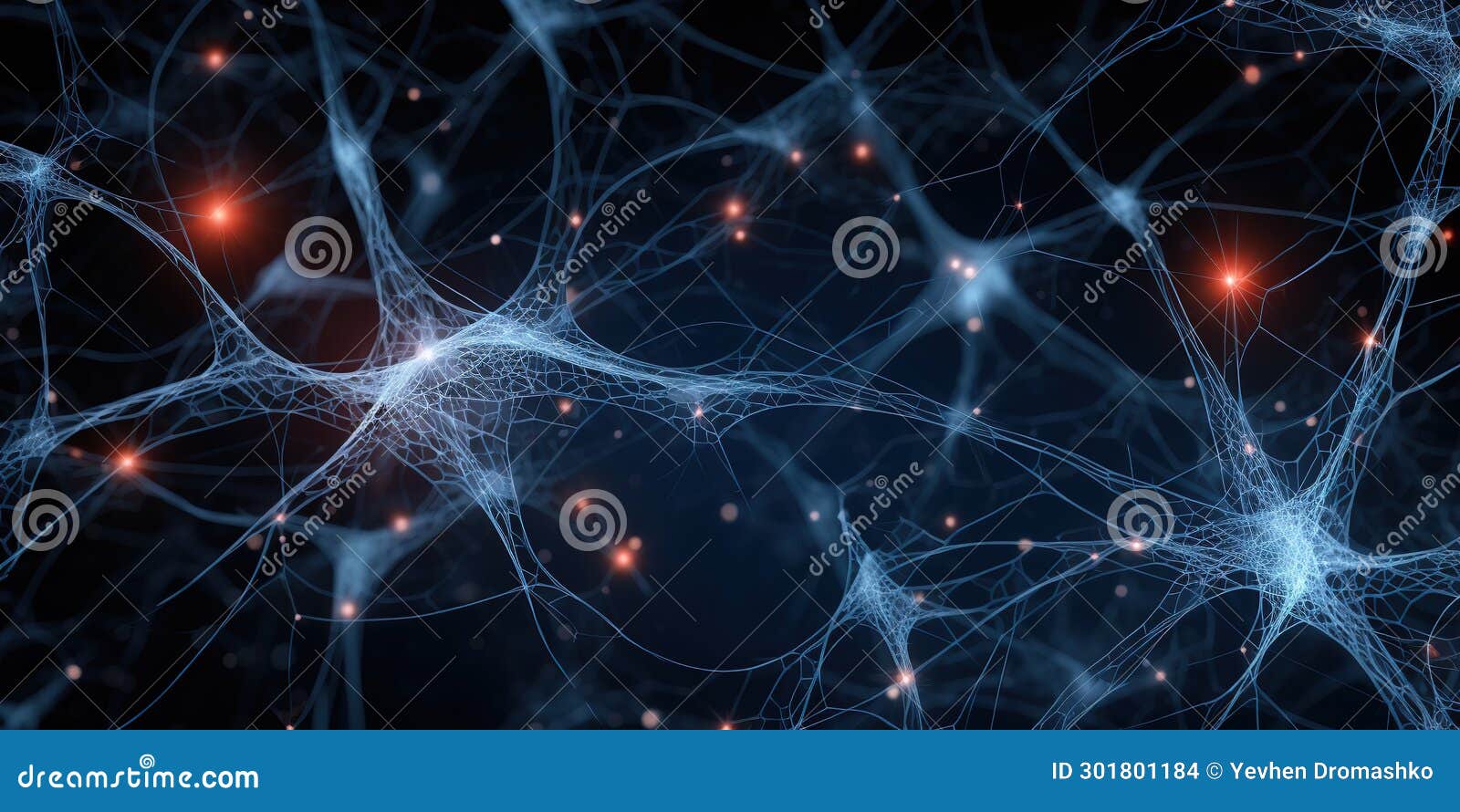Generative Ai Neuron Cells With Glowing Background Knots In Abstract Dark Space Stock