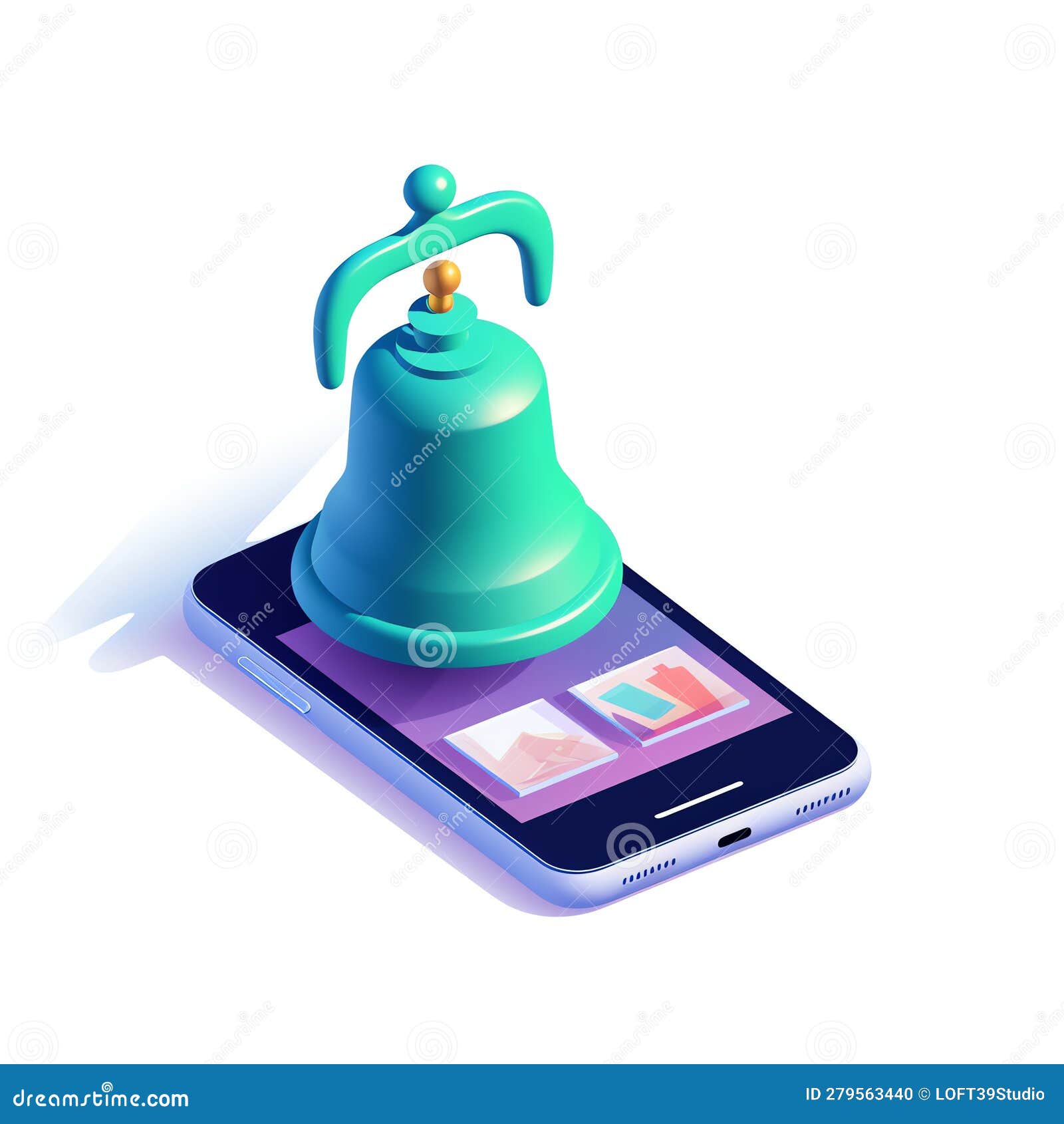 Generative AI Notification Message Bell Icon- Stock Illustration ...