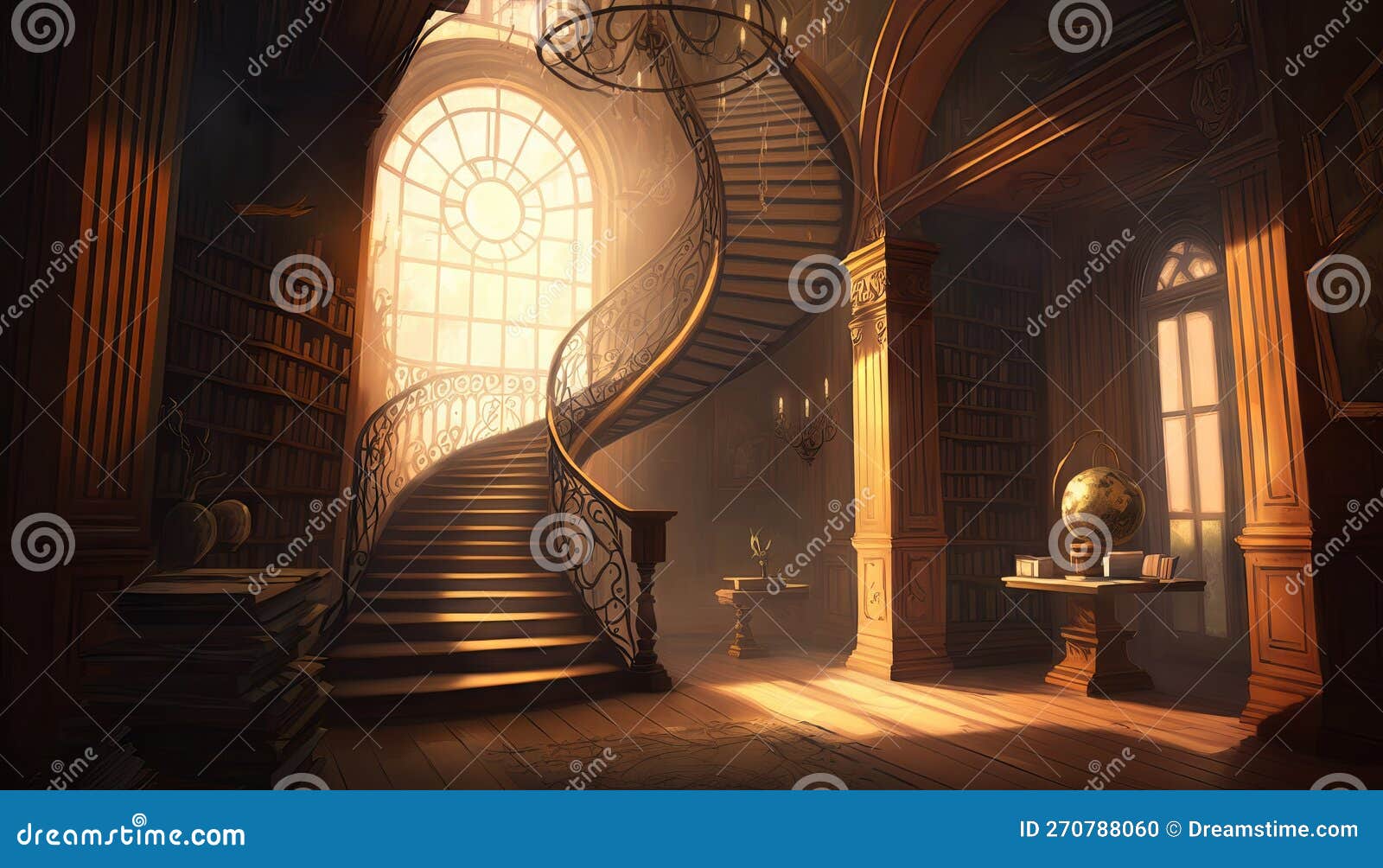 GENERATIVE AI, GENERATIVE, AI, Stairs In A Terrifying Abandoned Mansion ...