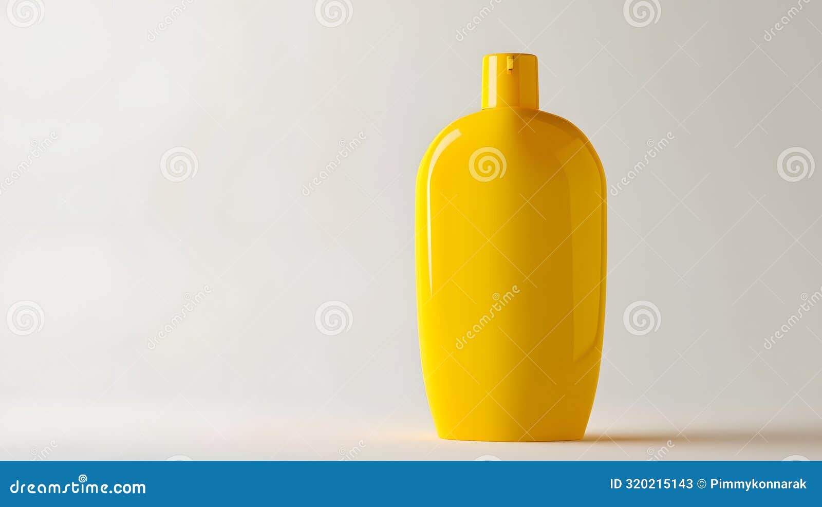 Generative AI One Single New Clean Blank Generic Yellow Shampoo Bottle ...