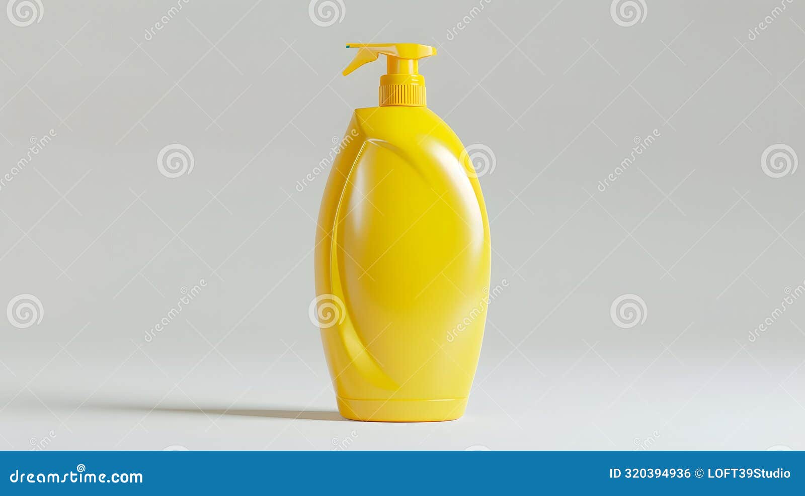 Generative AI One Single New Clean Blank Generic Yellow Shampoo Bottle ...
