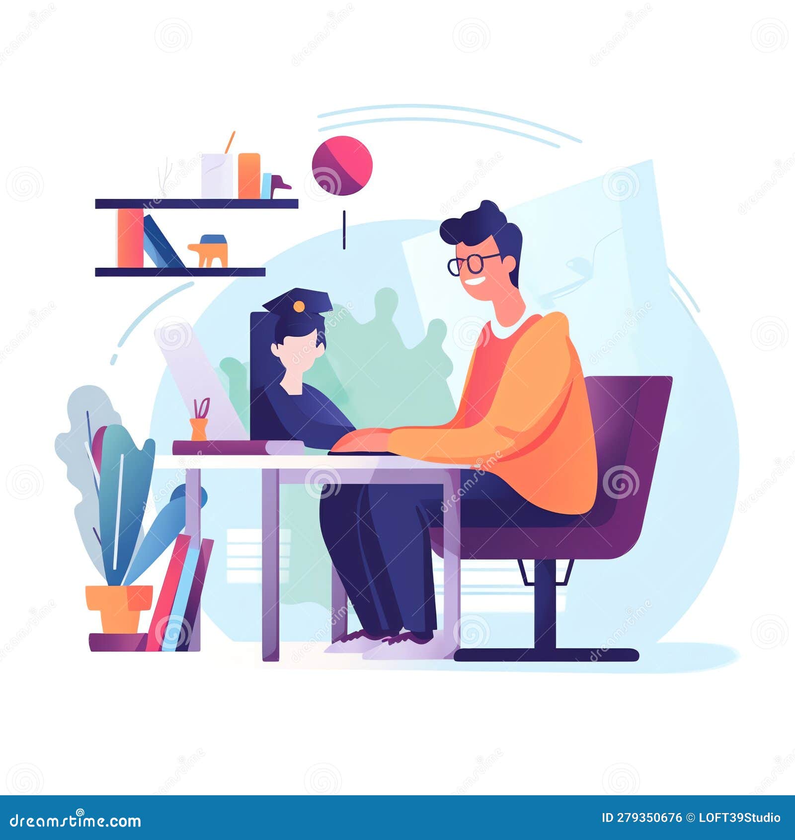 Generative AI Online Learning Concept- Stock Illustration ...