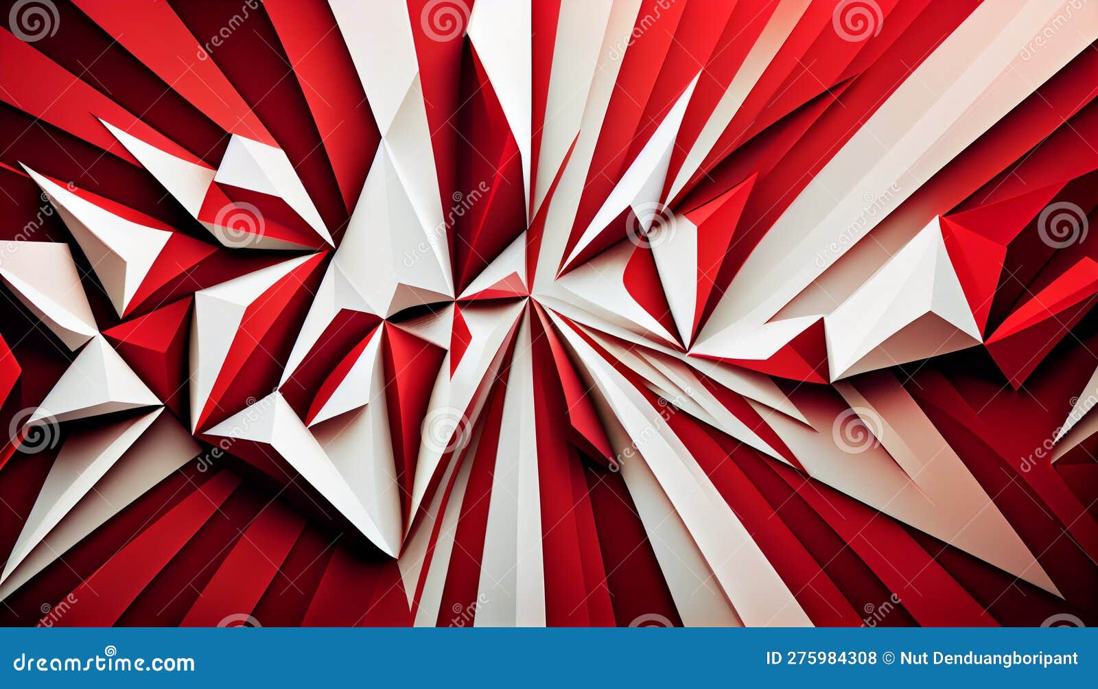 Generative AI, Organic and Geometric Shapes in Red and White Stock ...