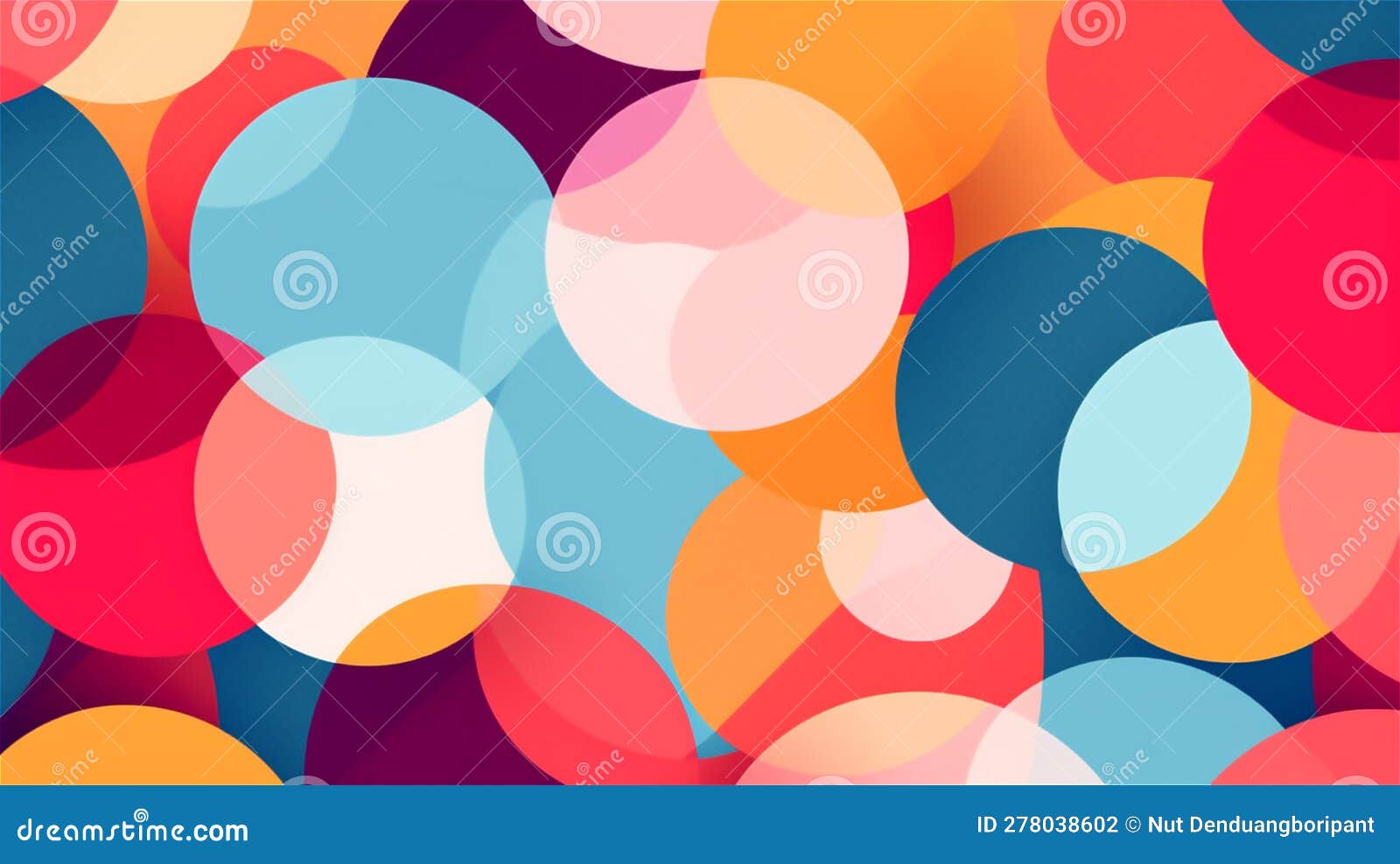 Generative AI, Overlapping Circles - a Colorful Abstract Pattern Stock ...