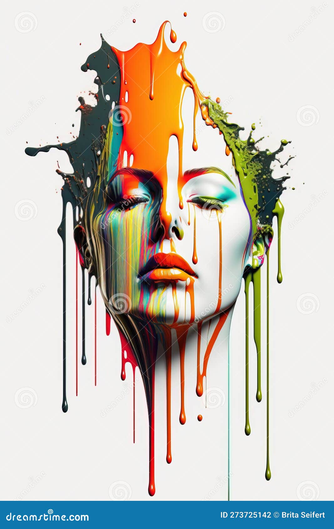 Paint Flows Down Wall. Black Paint On Plastic. Vandalism In City ...