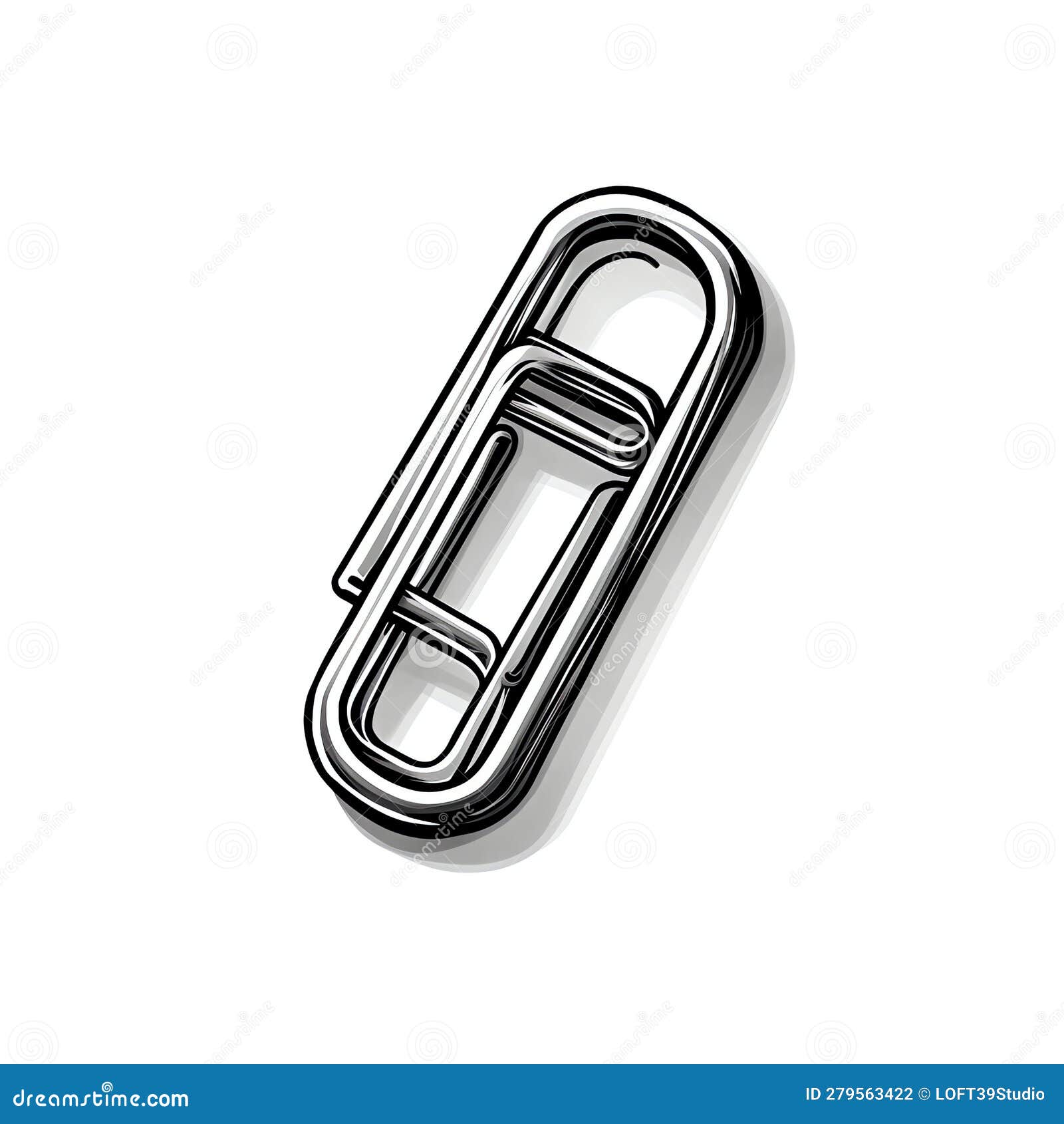 Generative AI Paper clip- stock illustration. Illustration of paperwork ...