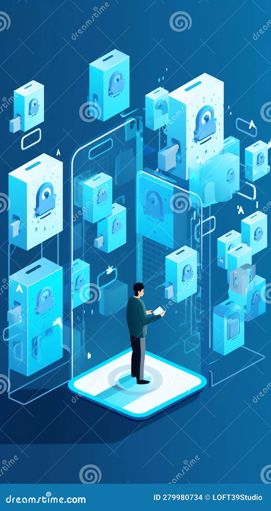 Generative Ai Password Phishing Stock Illustration Illustration Of