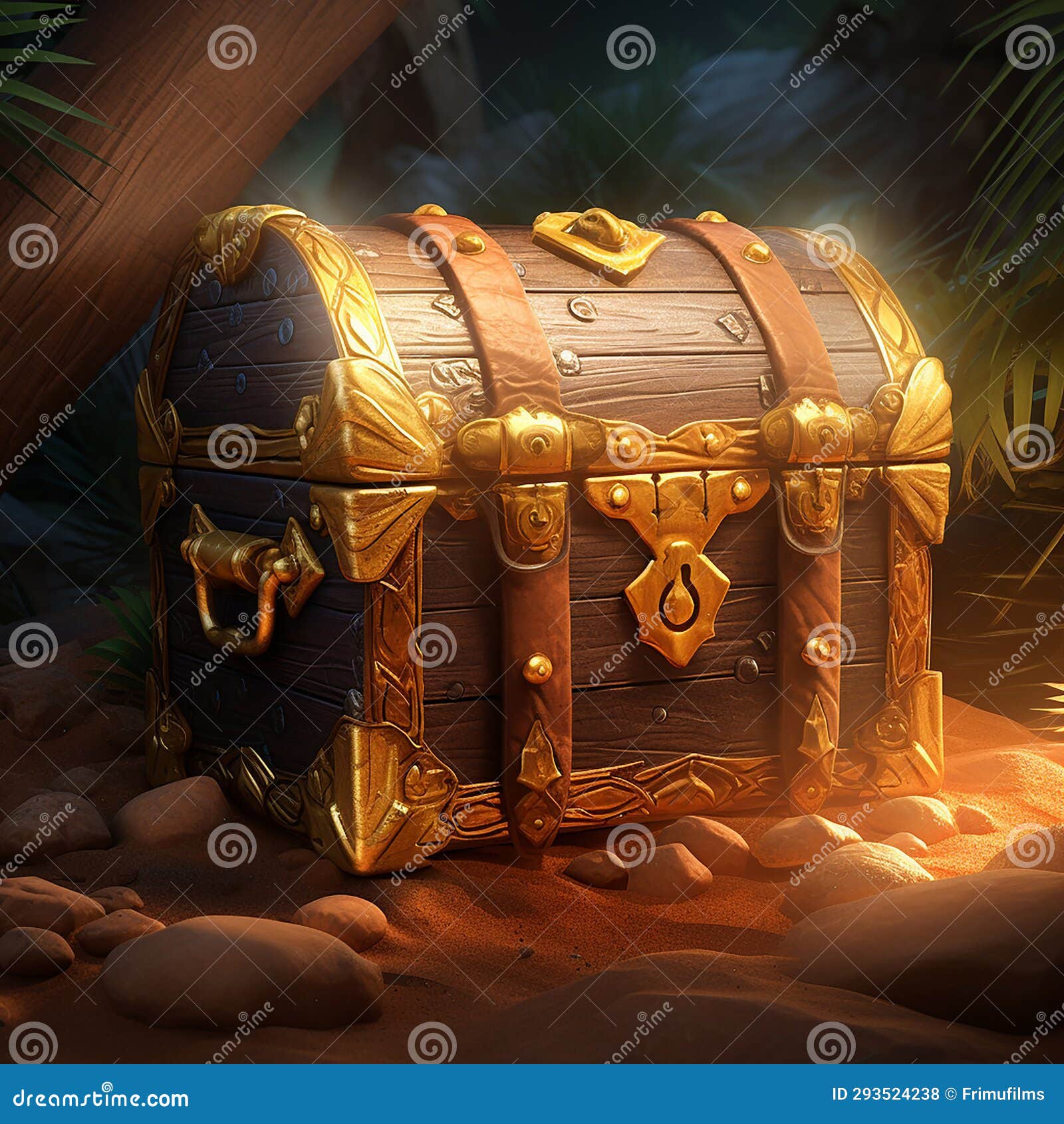 Generative AI a Pirate Treasure on a Treasure Stock Illustration ...