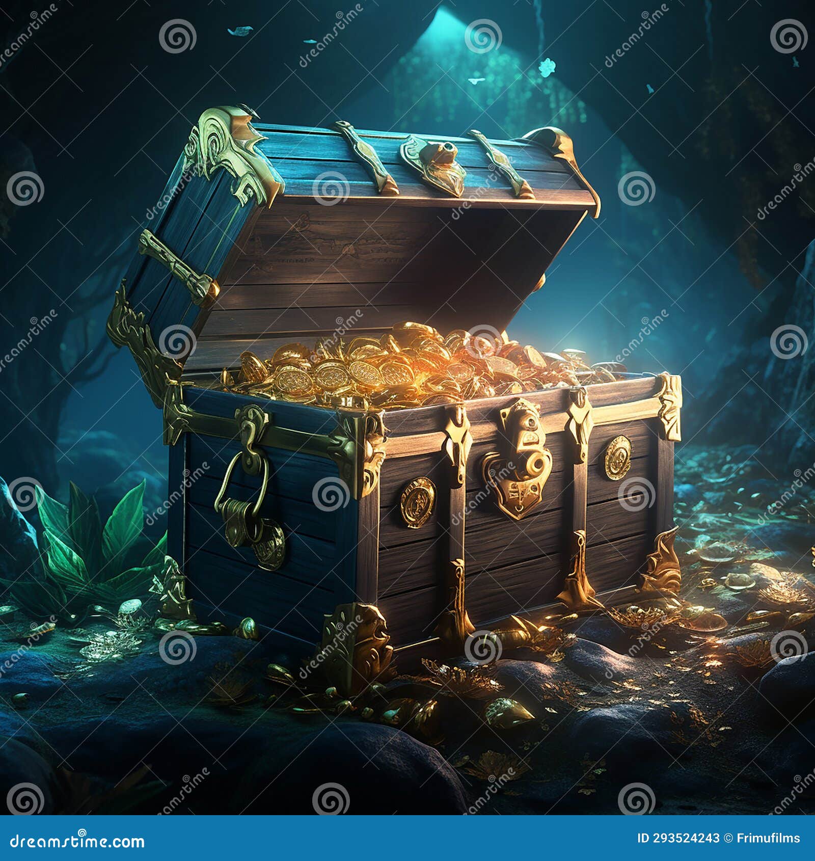 Generative AI a Pirate Treasure on a Treasure Stock Illustration ...