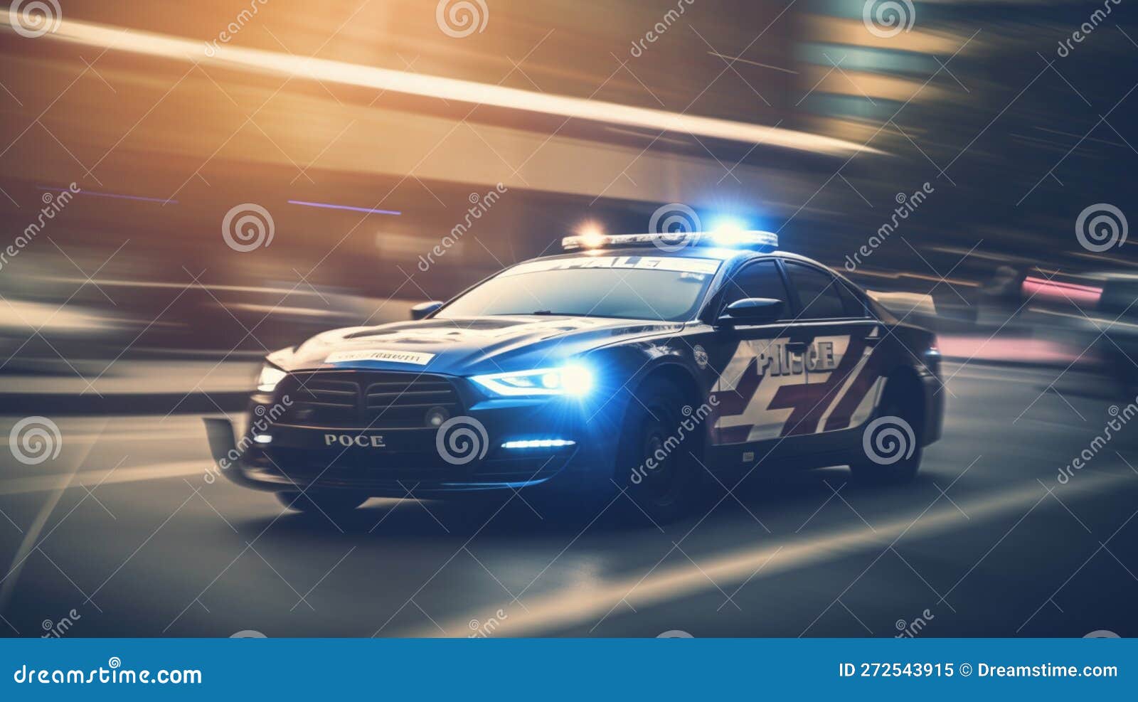 Generative AI police car stock illustration. Illustration of generative ...