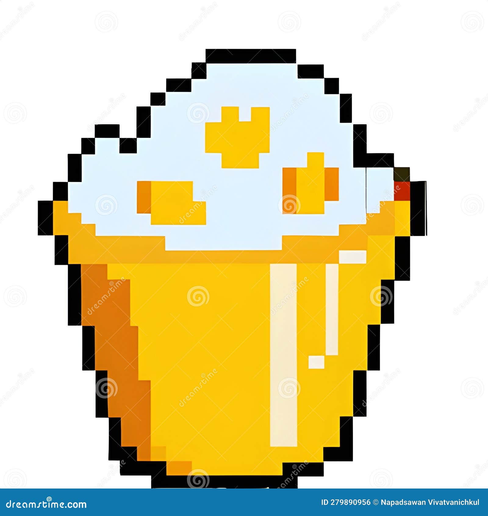 Popcorn Pixel Art Isolated. 8 Bit Sweetness Vector Illustration ...