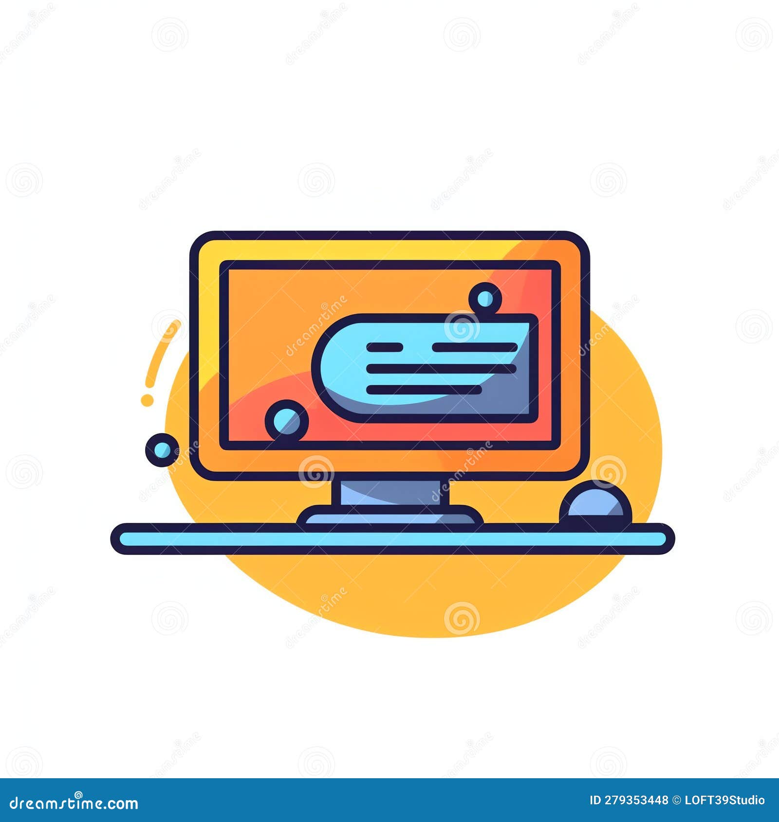 Generative AI Portable Computer and Desktop- Stock Illustration ...