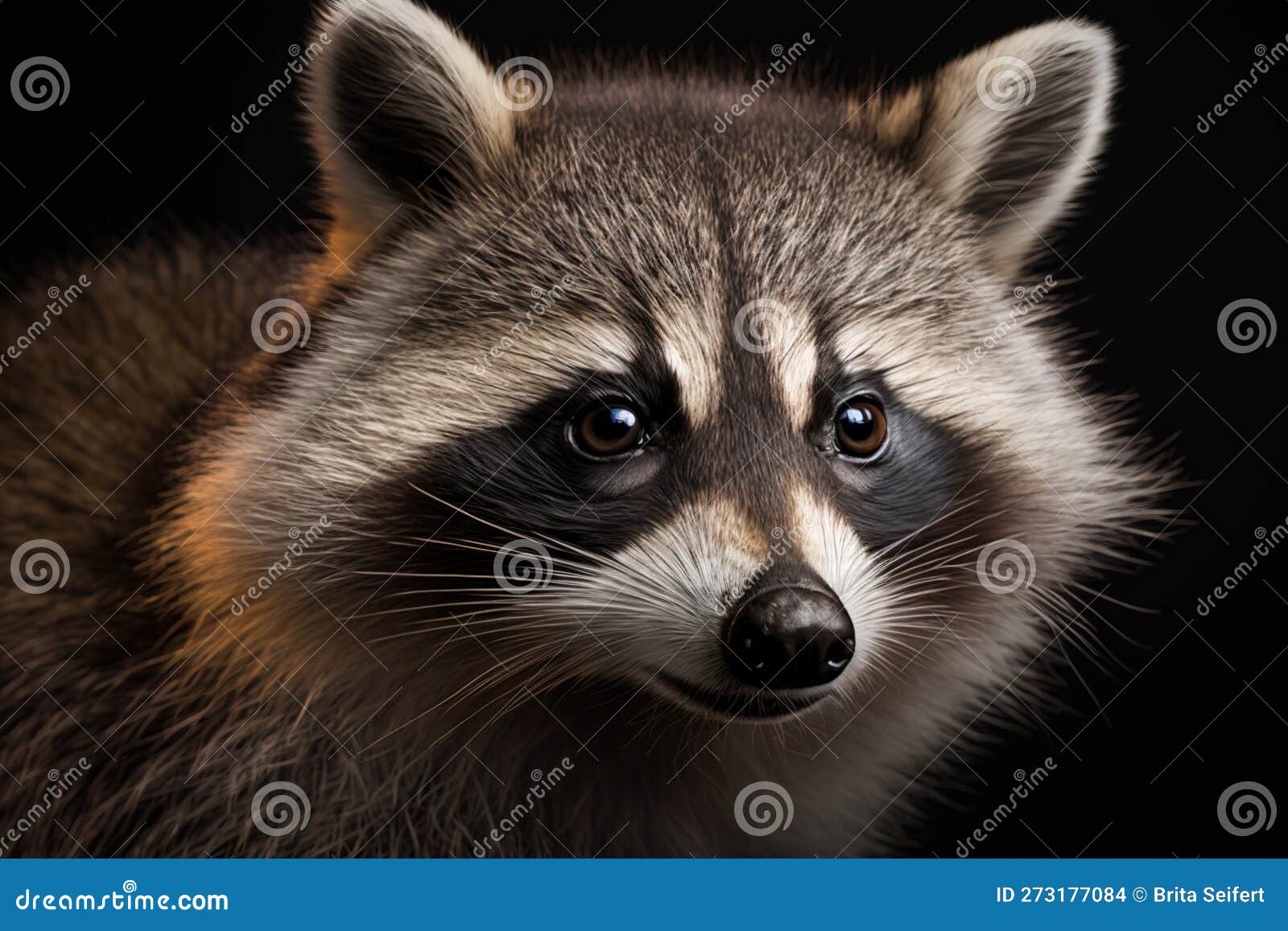 Generative AI. Portrait of a Brown Raccoon Stock Illustration ...