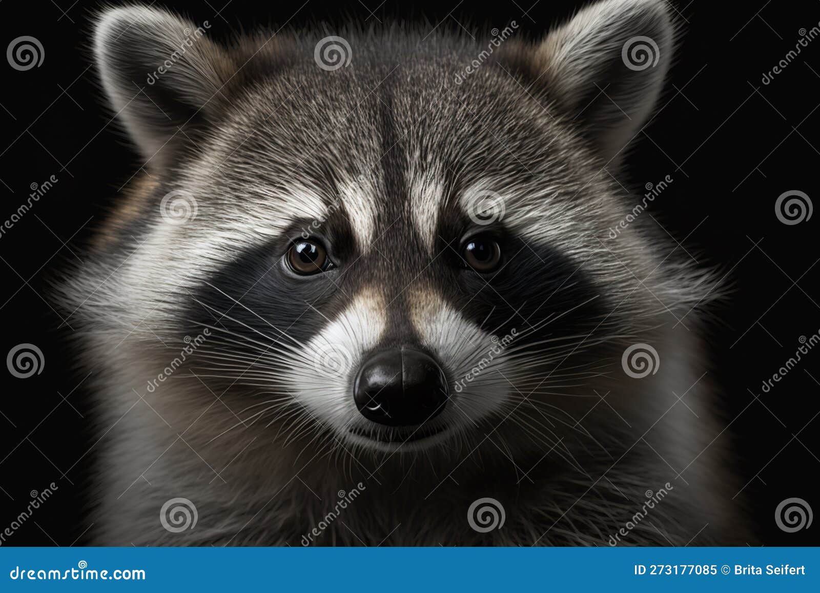 Generative AI. Portrait of a Brown Raccoon Stock Illustration ...
