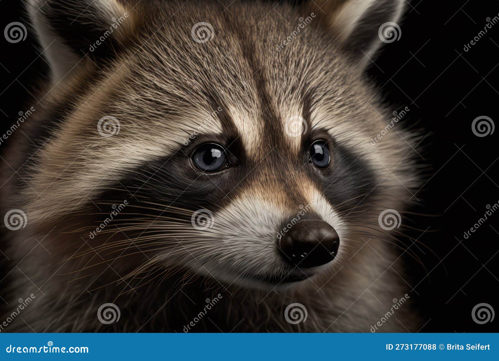 Generative AI. Portrait of a Brown Raccoon Stock Illustration ...