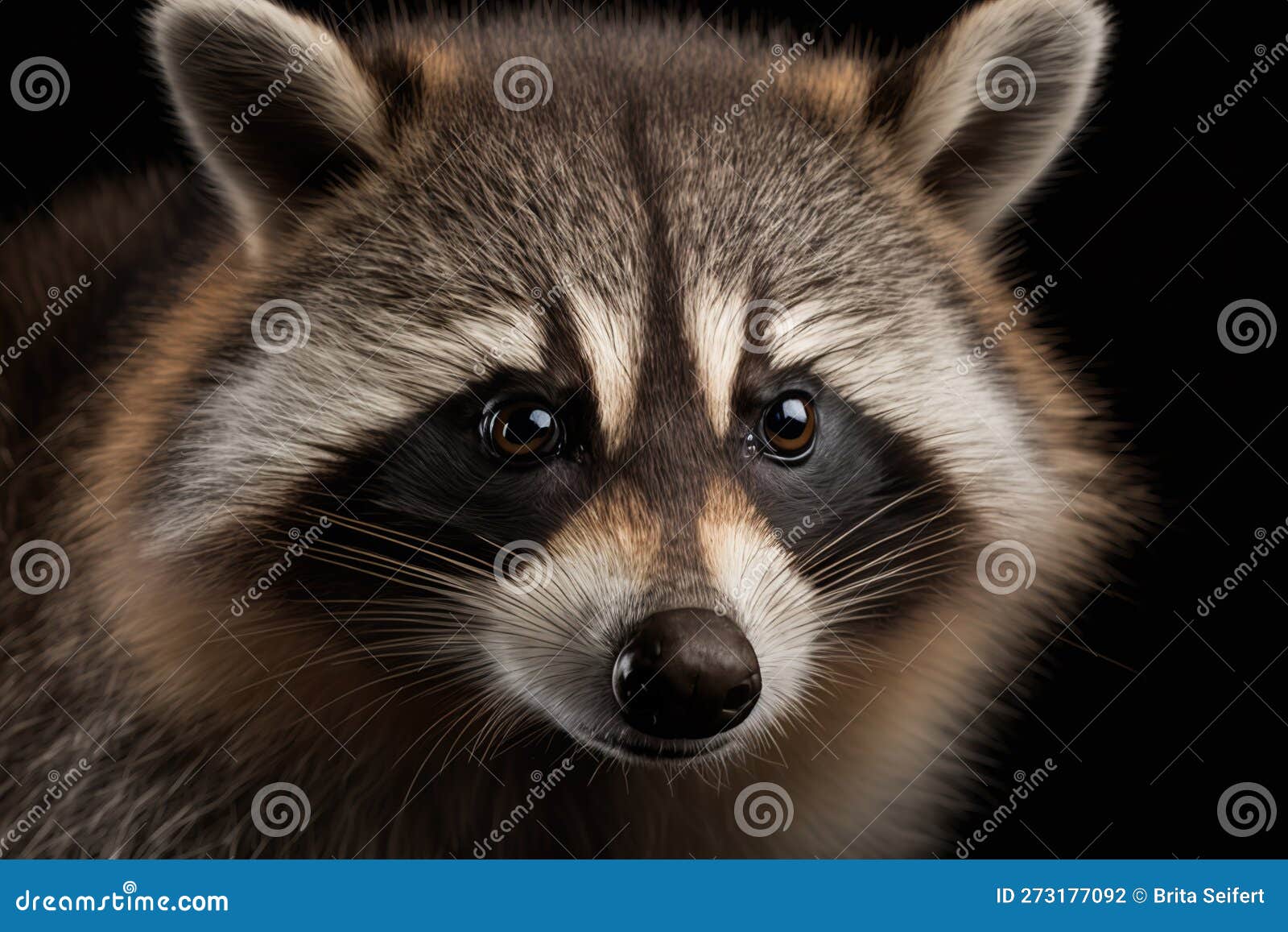 Generative AI. Portrait Of A Brown Raccoon Stock Photography ...