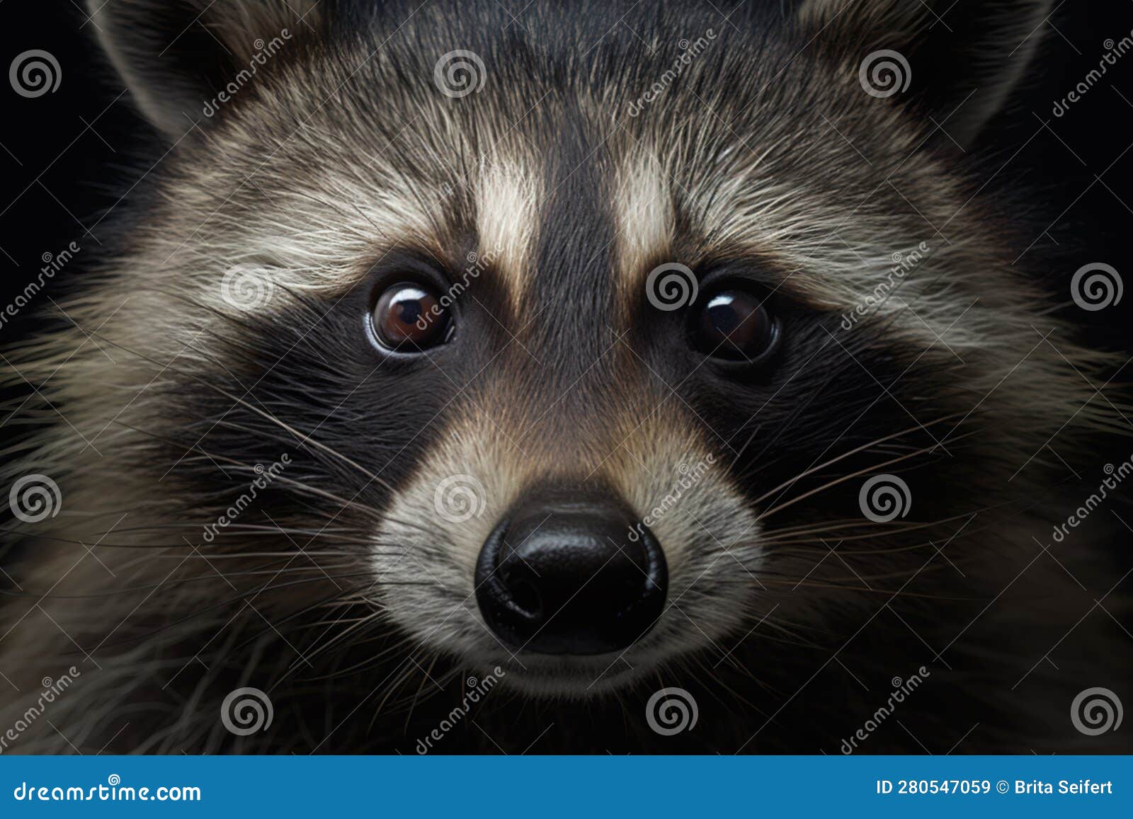 Generative AI. Portrait of a Brown Raccoon Stock Illustration ...