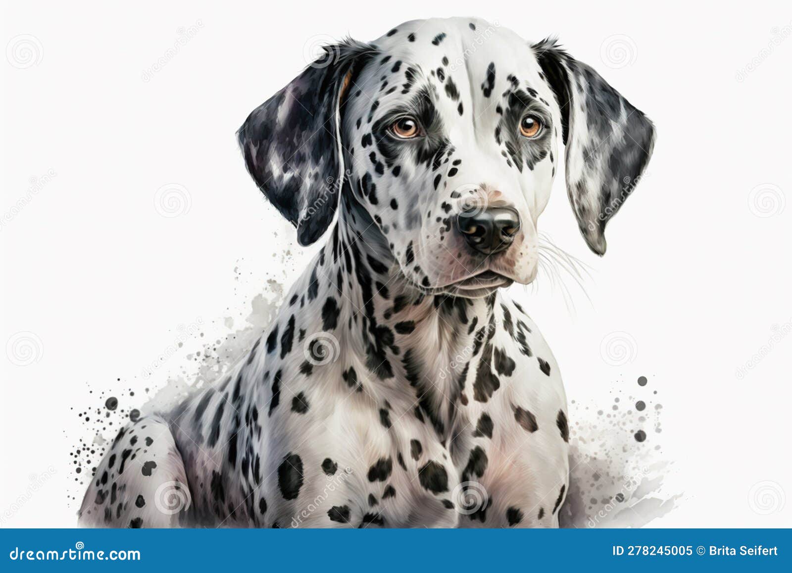 Generative AI. Portrait Of Dalmatian Dog. The Dalmatian Is A Breed Of ...