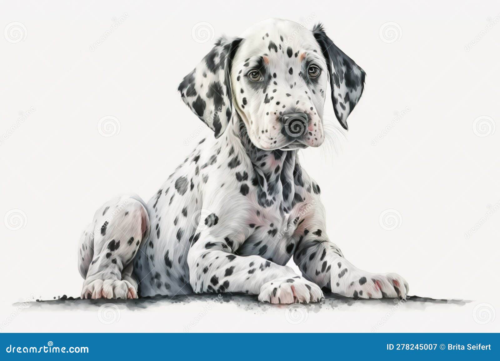 Generative AI. Portrait Of Dalmatian Dog. The Dalmatian Is A Breed Of ...