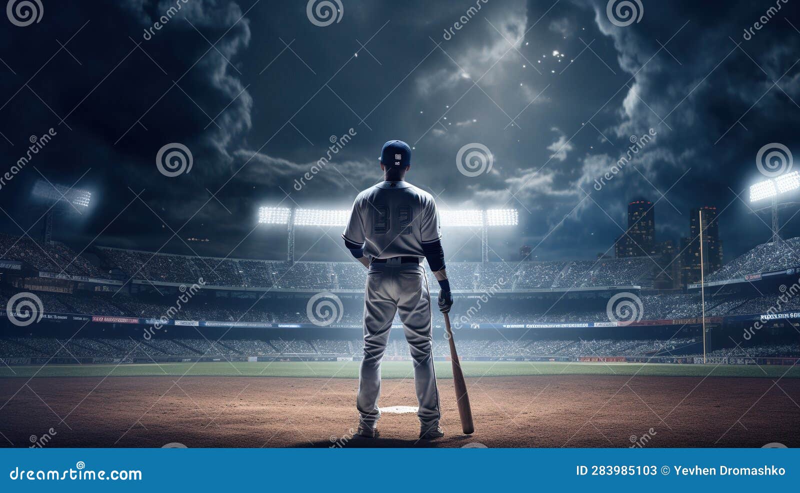 Generative AI, Professional Baseball Player Holding Bat Stock ...