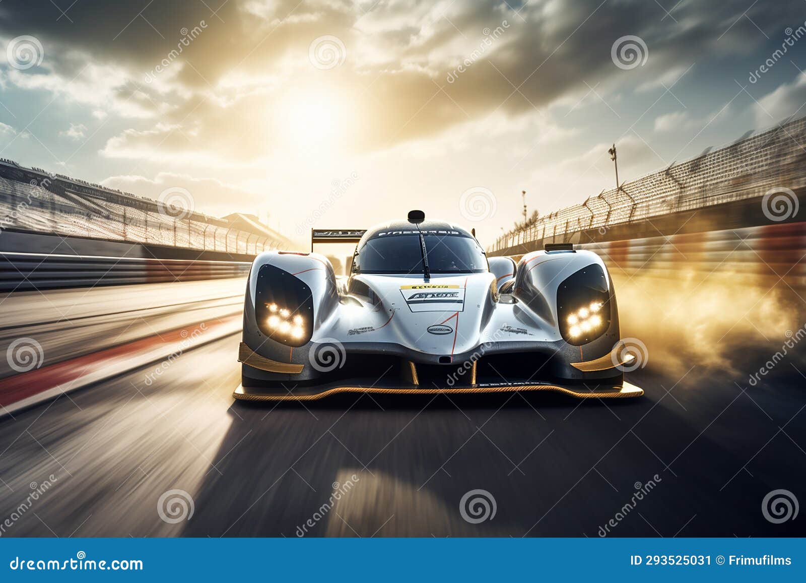 Generative AI A Racing Car Speeding Down A Track Royalty-Free Stock ...