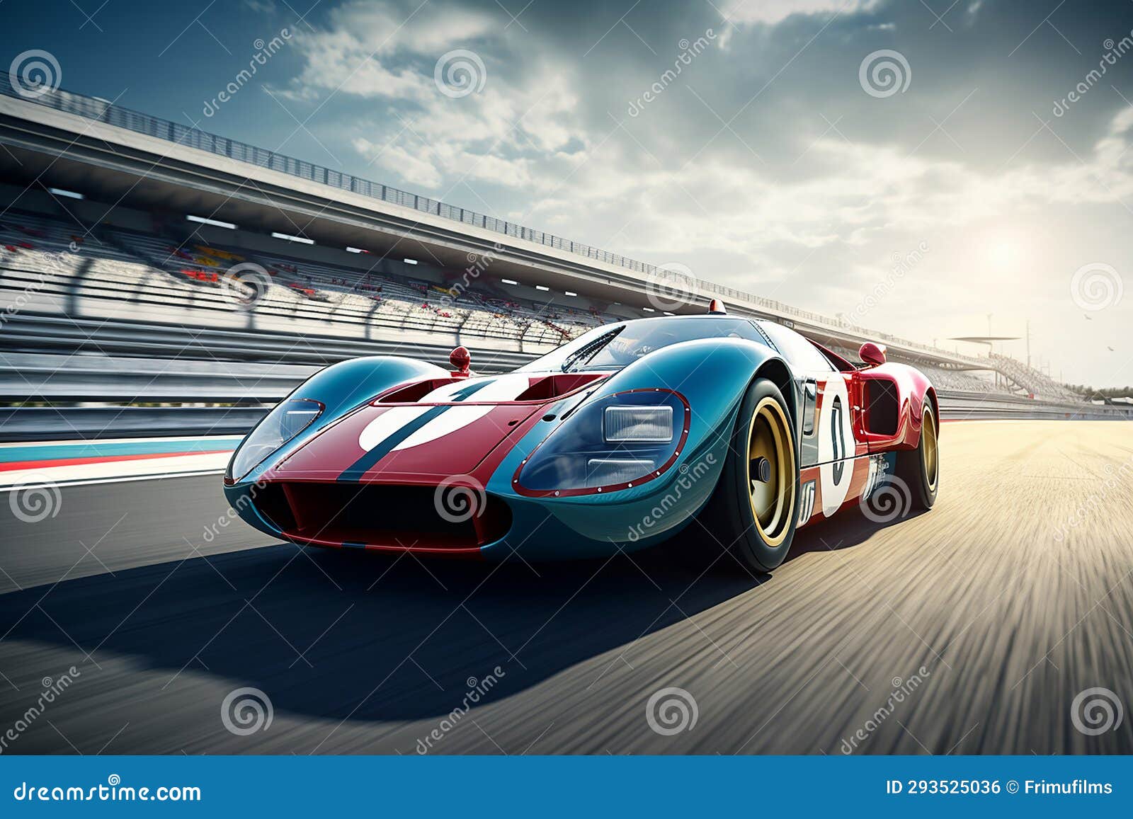 Generative AI A Racing Car Speeding Down A Track Royalty-Free Stock ...