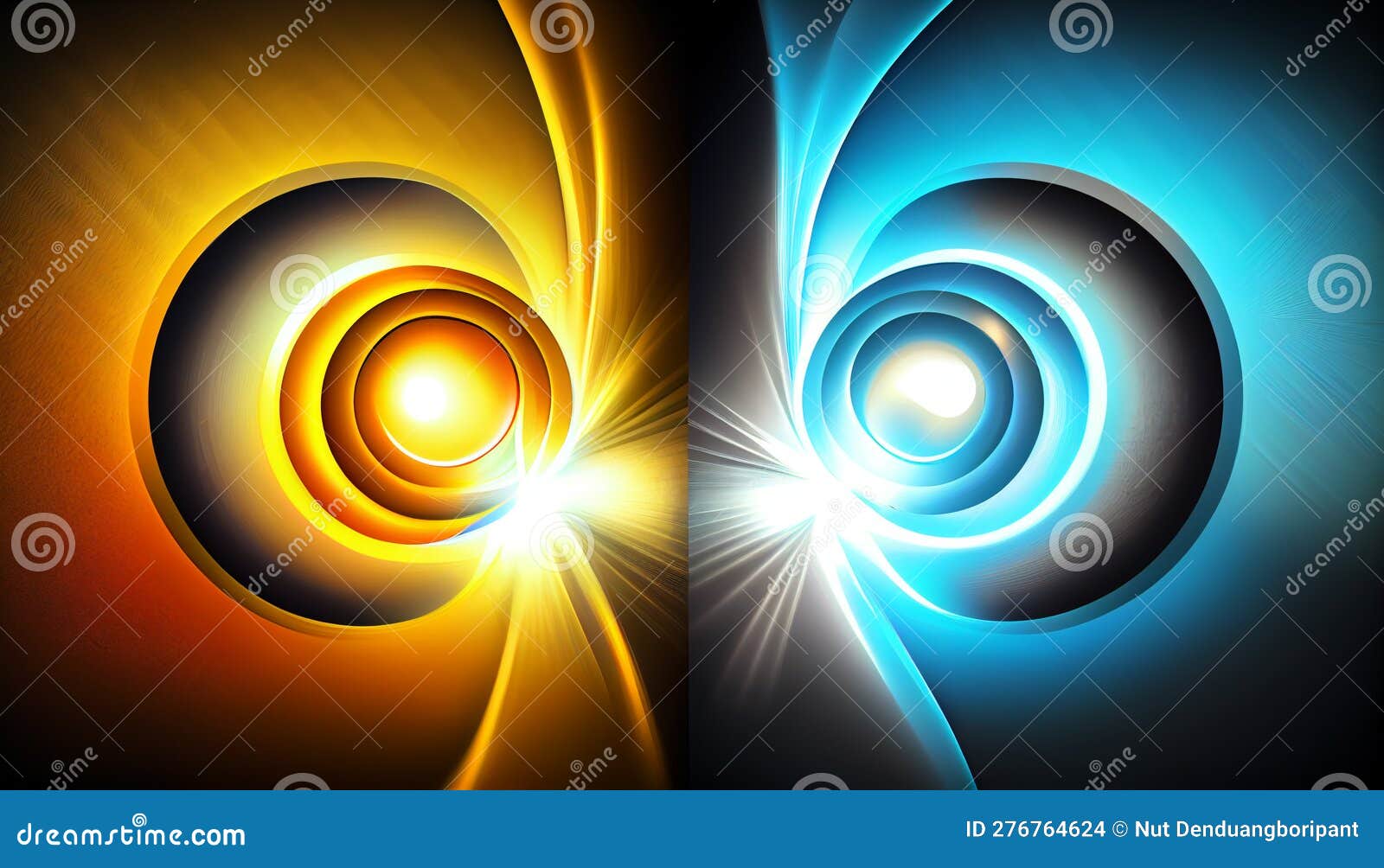 Generative AI, Radiant Rhythm: Abstract Background in Two Bright Colors Stock Illustration ...