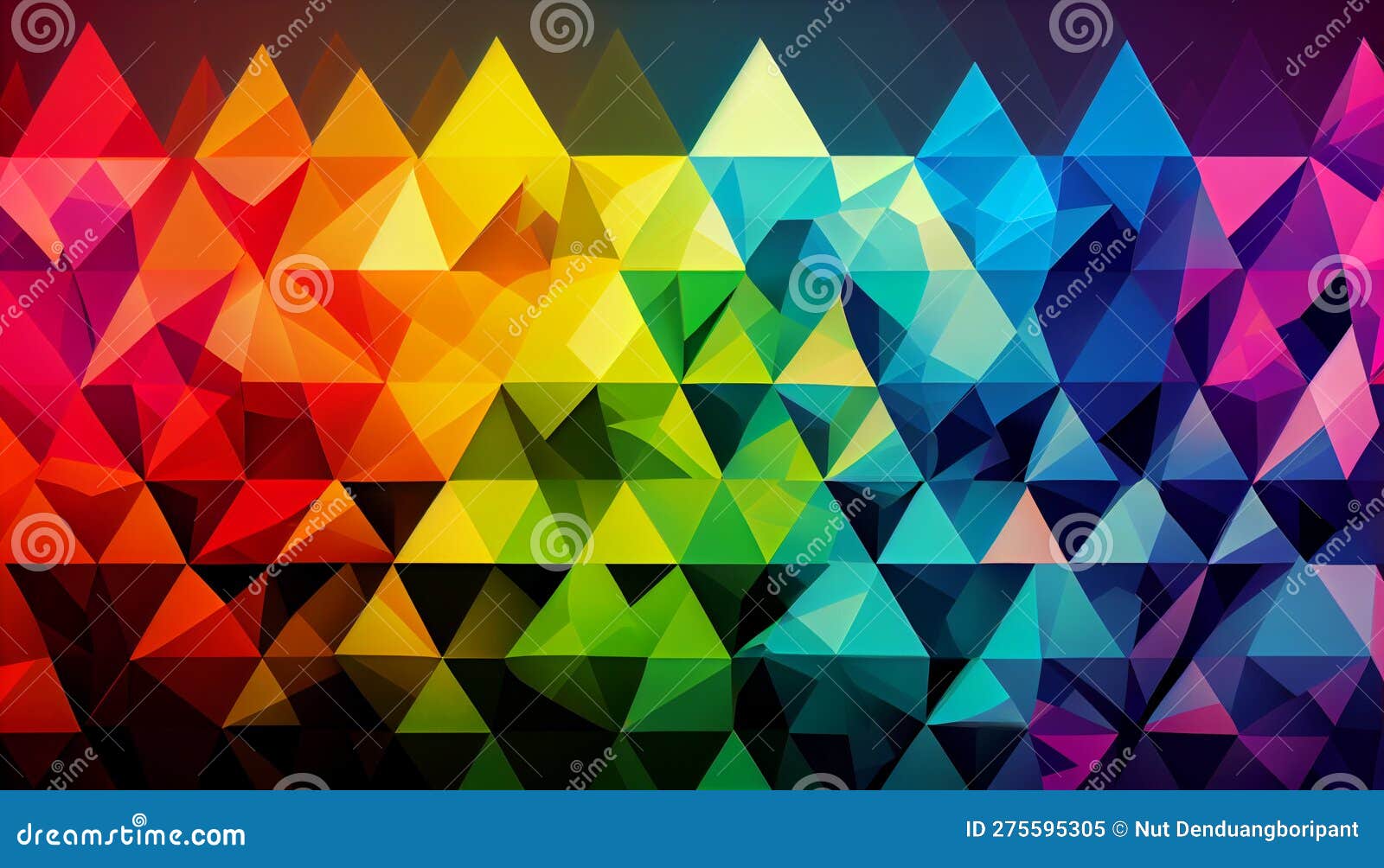 Generative AI, Rainbow Triangles - Abstract Background Stock Illustration - Illustration of ...
