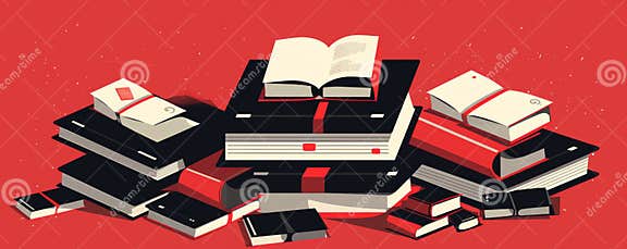 Generative AI Reading Books and E- Stock Illustration - Illustration of ...