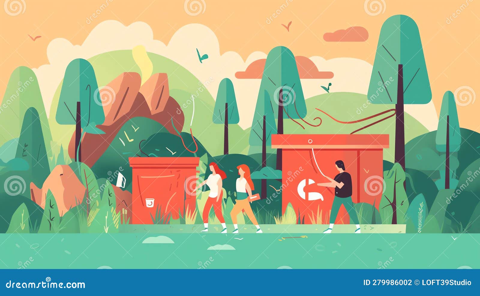 Generative AI Recycling Plastic Garbage Bin- Stock Illustration ... Generative AI Recycling Plastic Garbage Bin- Stock Illustration ...