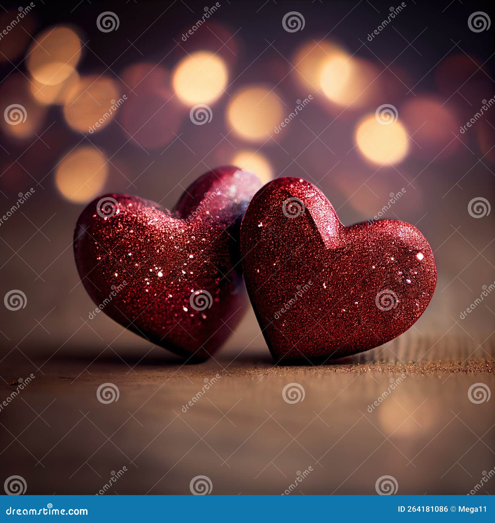 Red Glitter Heart in a Blur Background Stock Illustration ...