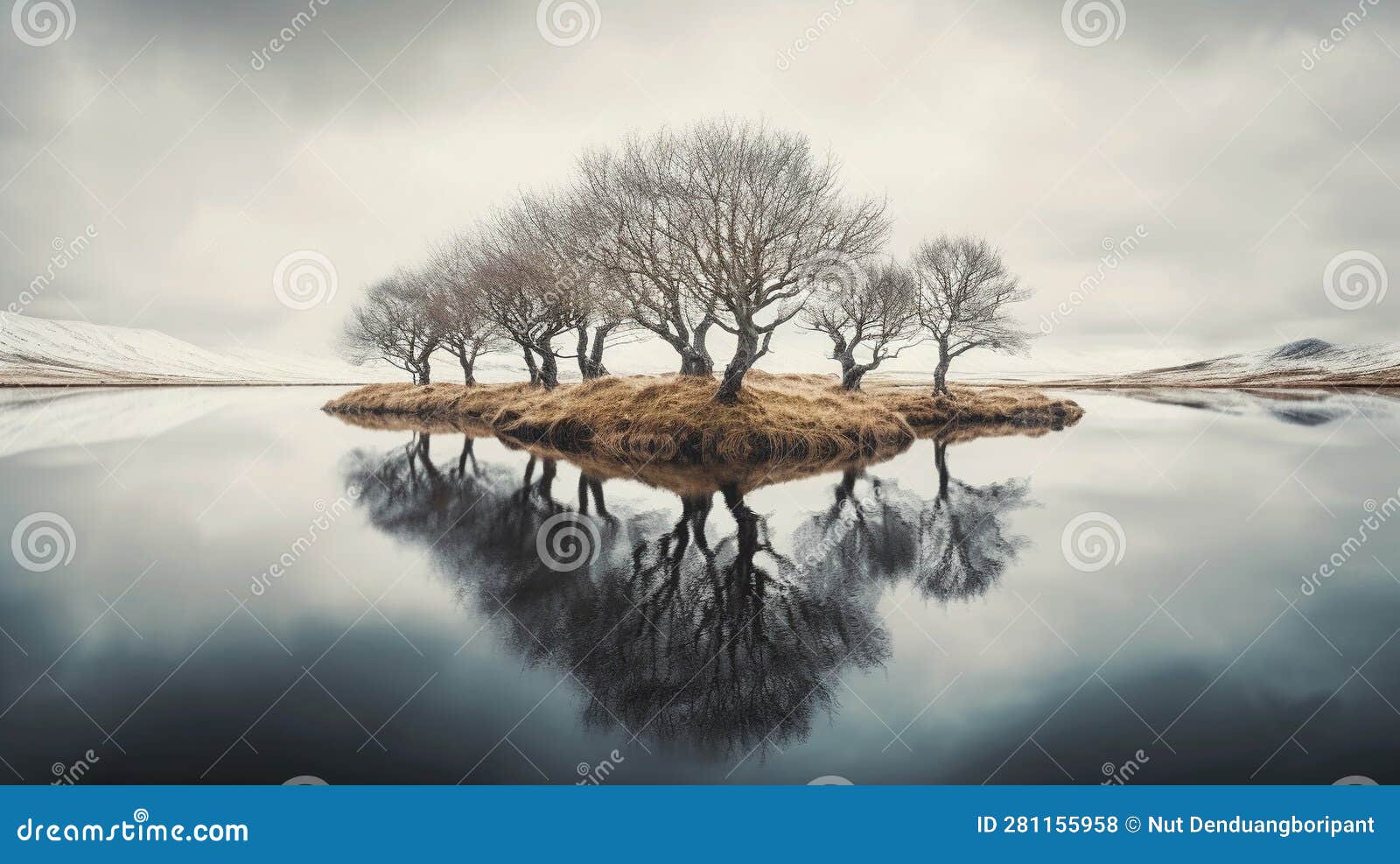 Generative AI, Reflections: Landscapes Mirrored in Water Creating ...