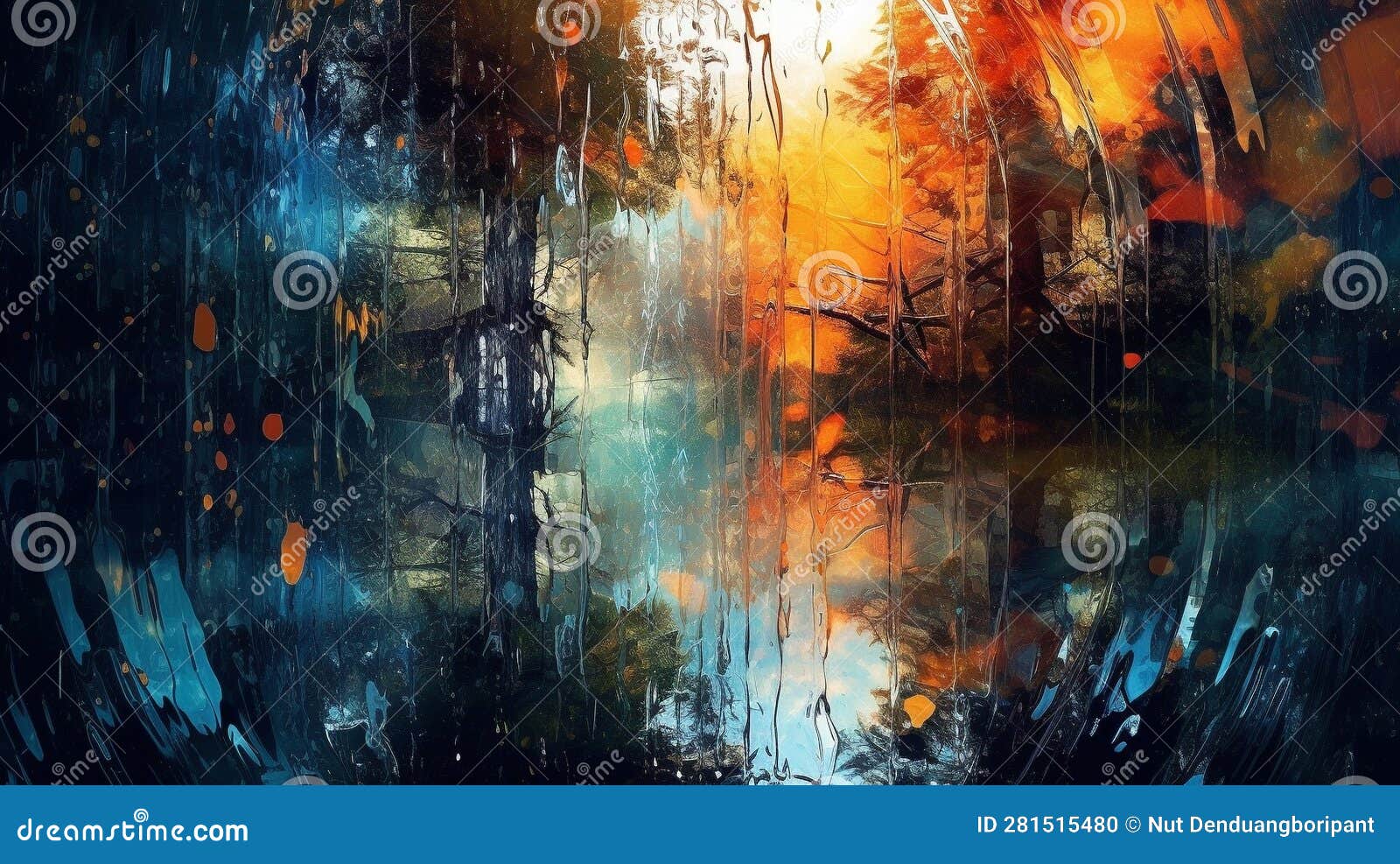 Generative AI, Reflective Illusions Stock Illustration - Illustration ...