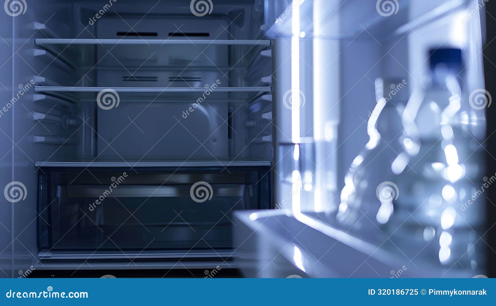 Generative AI Refrigerator Open Empty Fridge Inside Interior Close Up ...