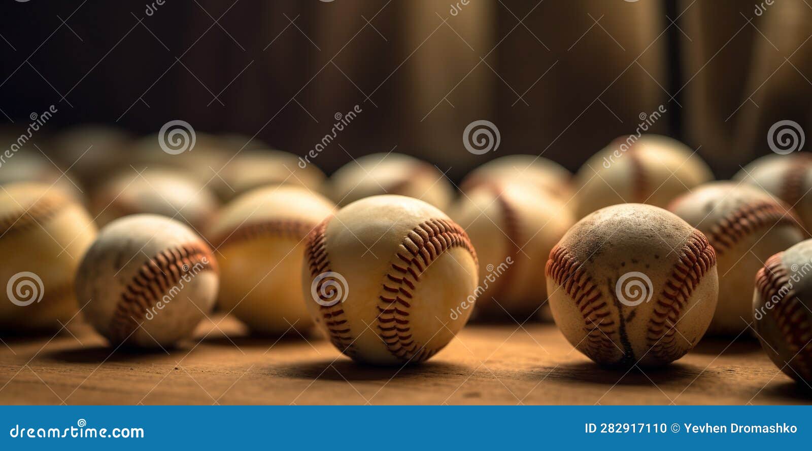 Generative AI, Rough and Rugged Texture of Old Baseball Balls Close Up ...