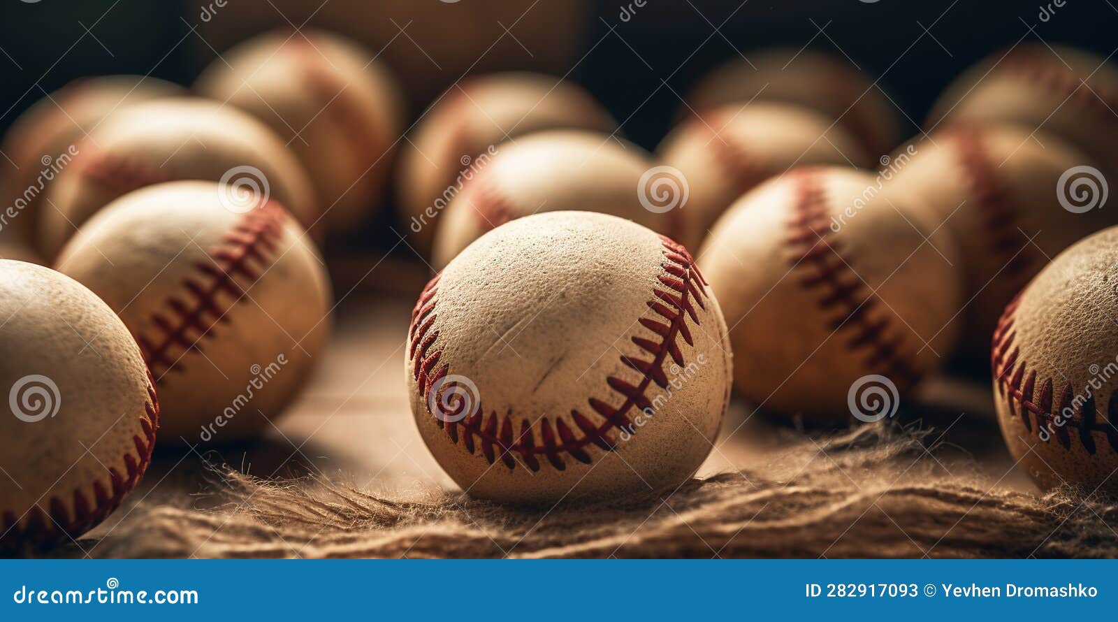 Generative AI, Rough And Rugged Texture Of Old Baseball Balls Close Up ...