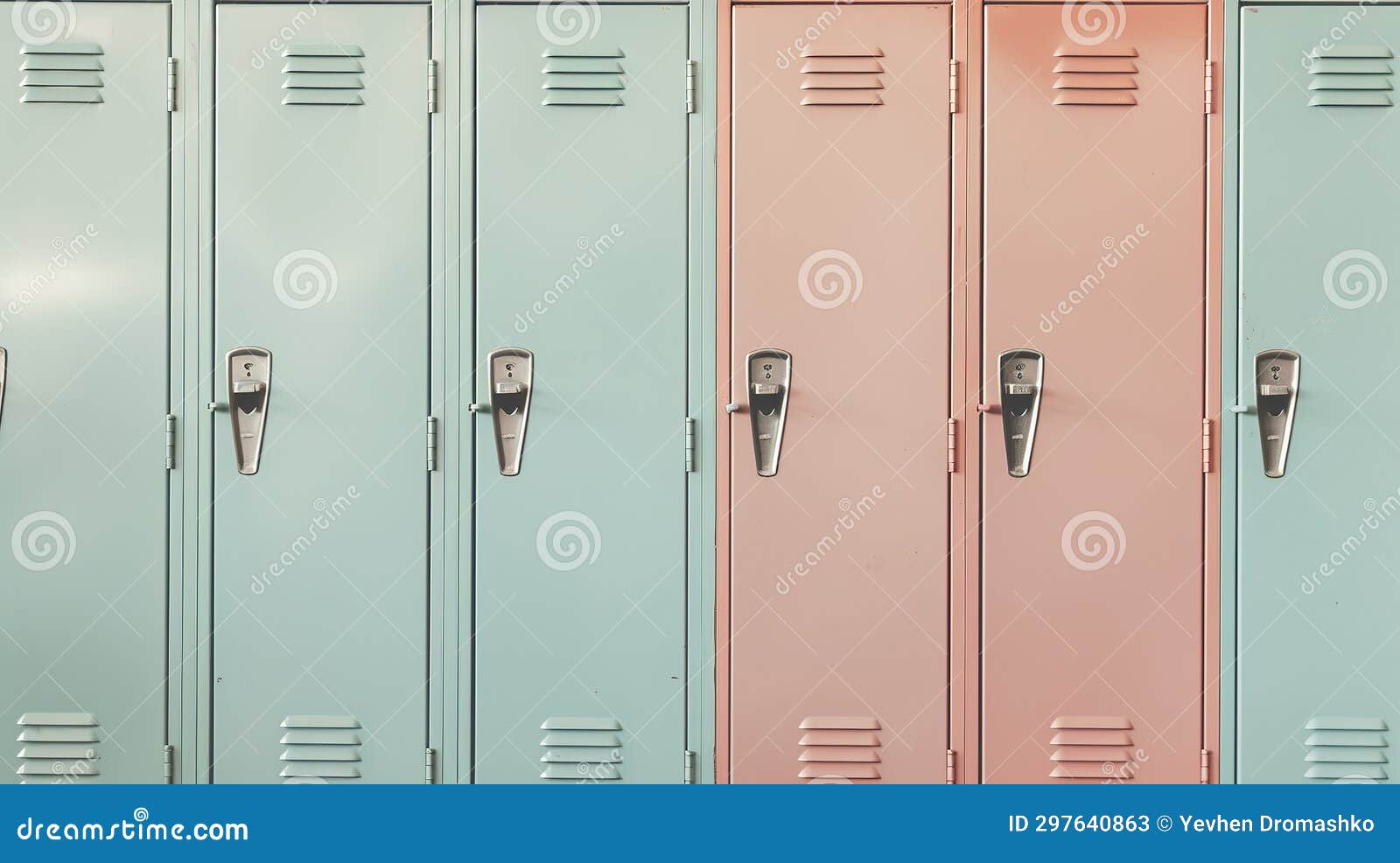 Generative AI, Row of High School Lockers in the Hallway Stock ...