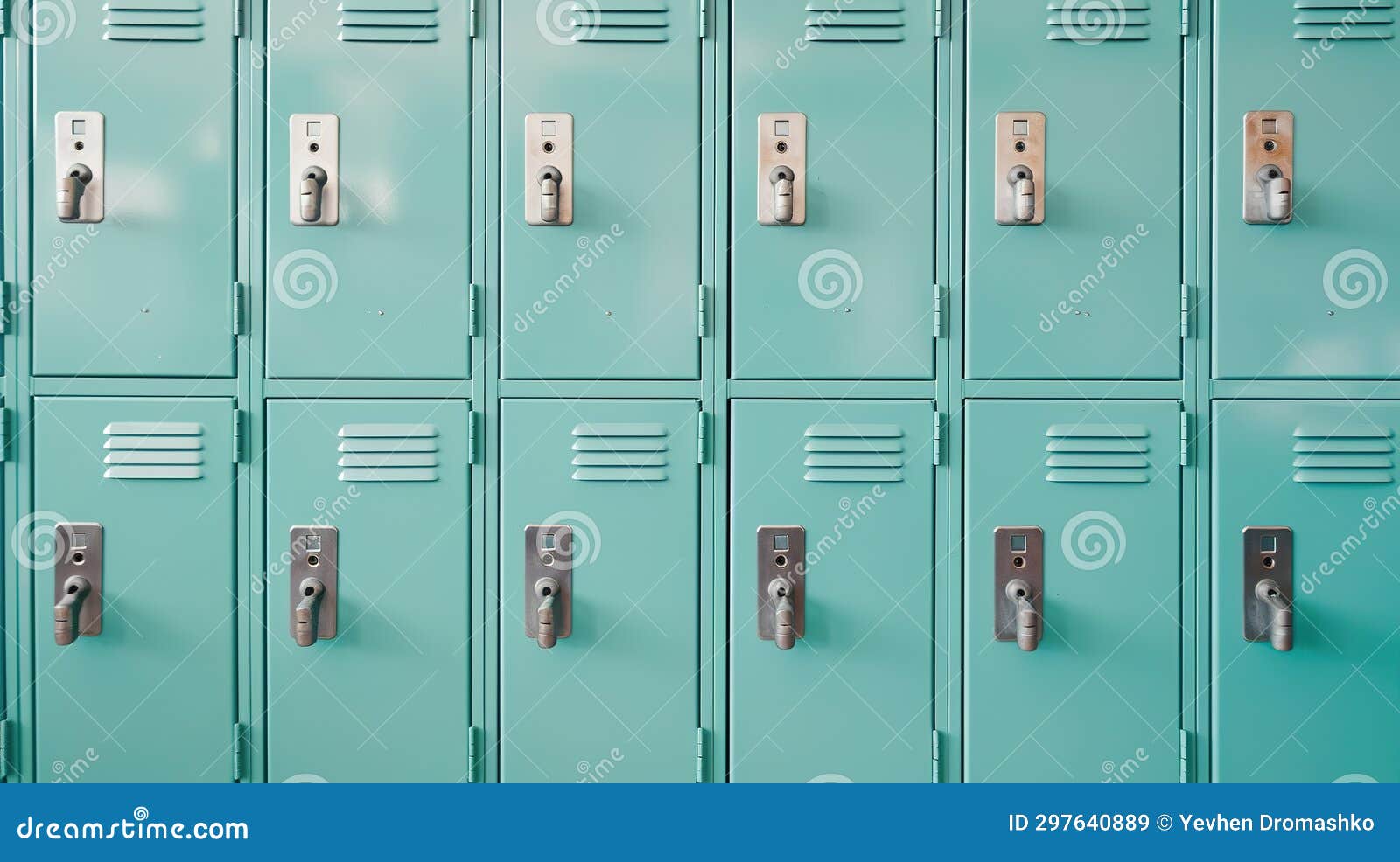 Generative AI, Row of High School Lockers in the Hallway Stock ...