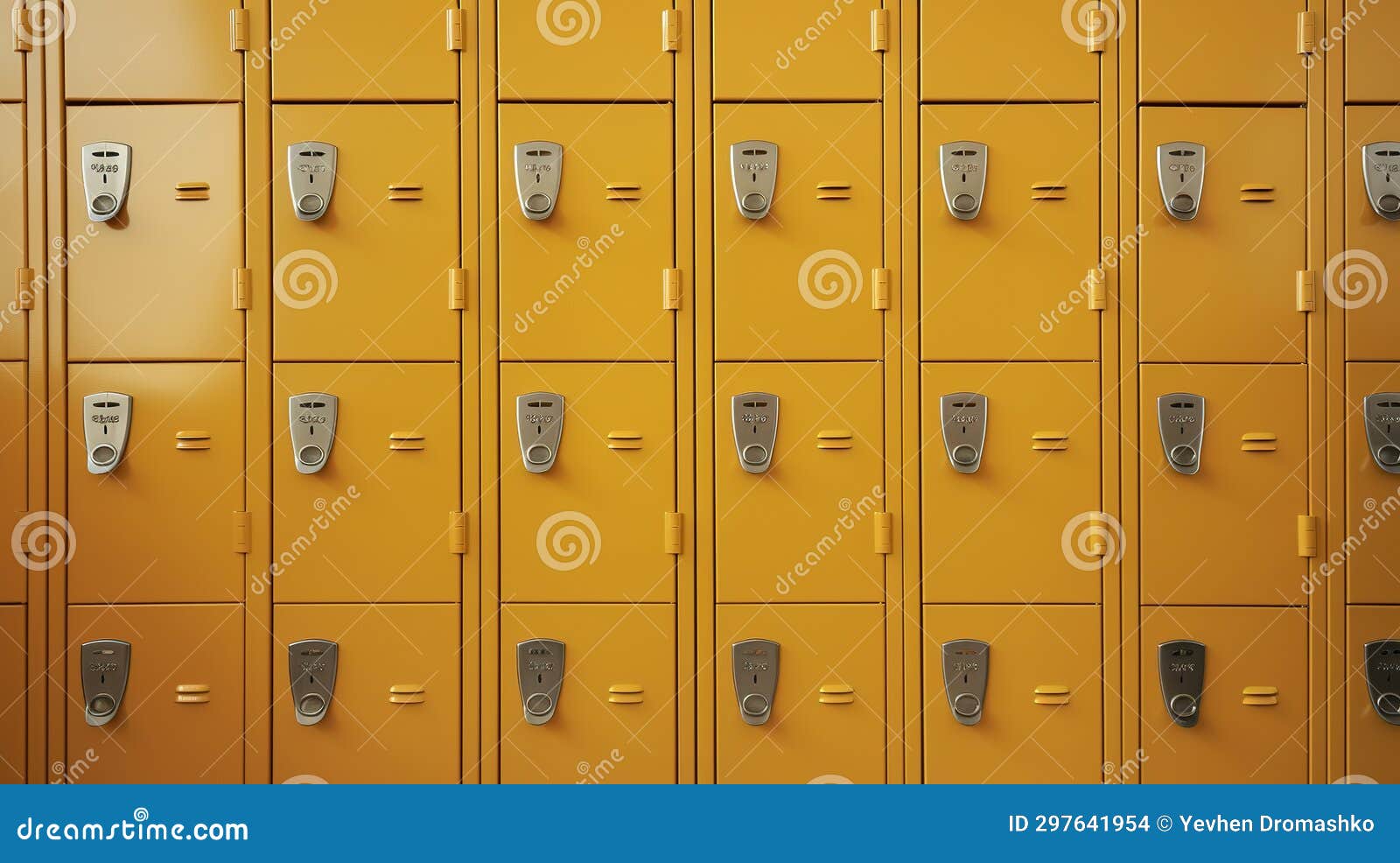 Generative AI, Row of High School Lockers in the Hallway Stock ...